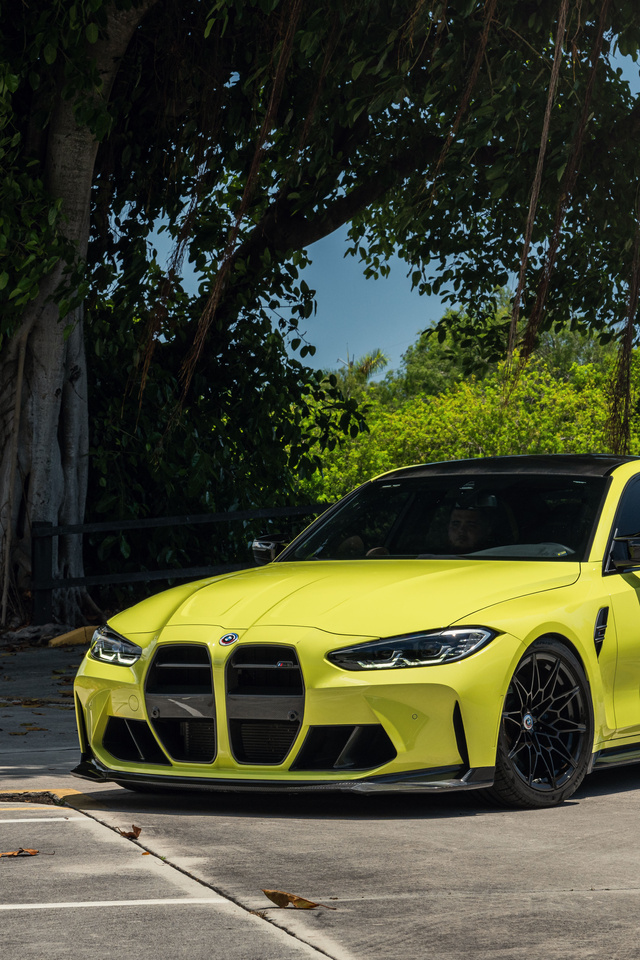 640x960 BMW M3 Feral Yellow North 10k iPhone 4, iPhone 4S ,HD 4k ...