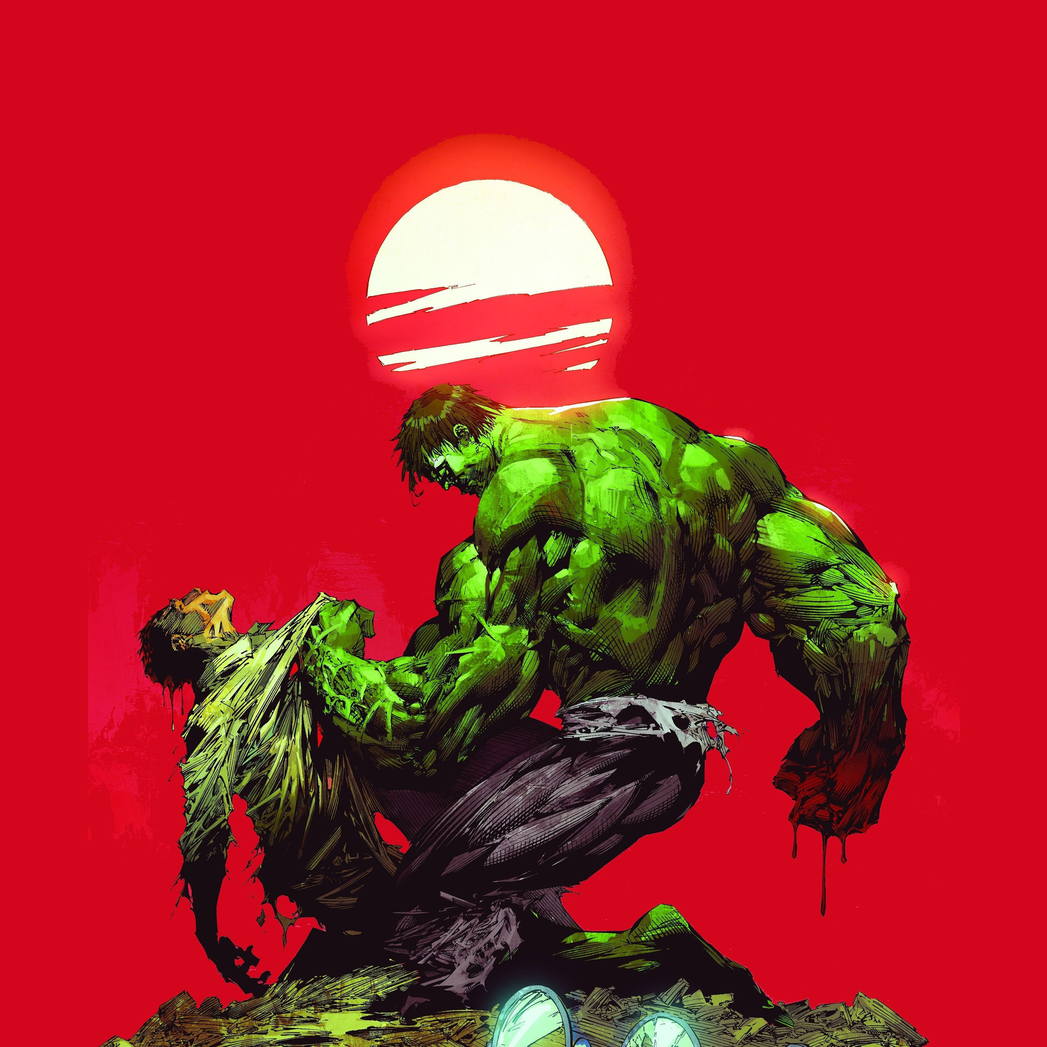 2048x2048 Bruce Banner Vs The Hulk 5k Ipad Air HD 4k Wallpapers Images 