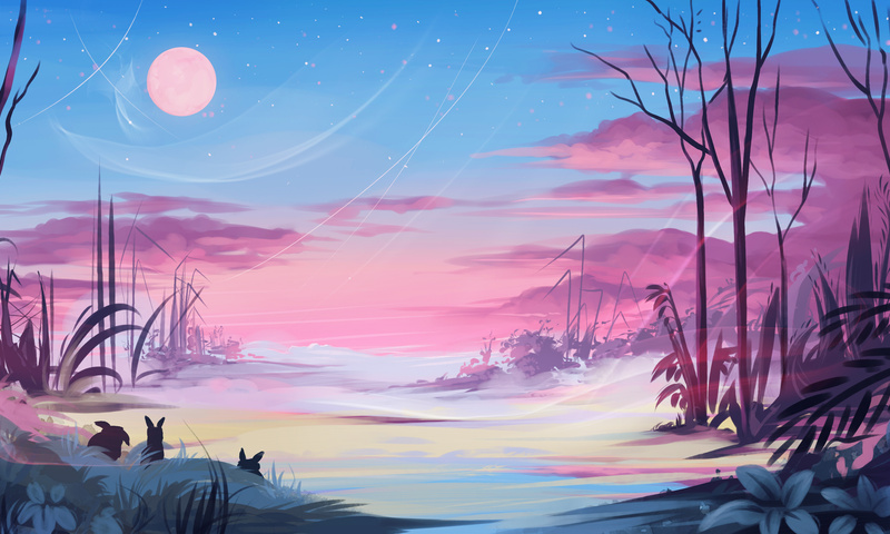 800x480 Bunnies Digital Scenery 4k 800x480 Resolution HD 4k Wallpapers ...