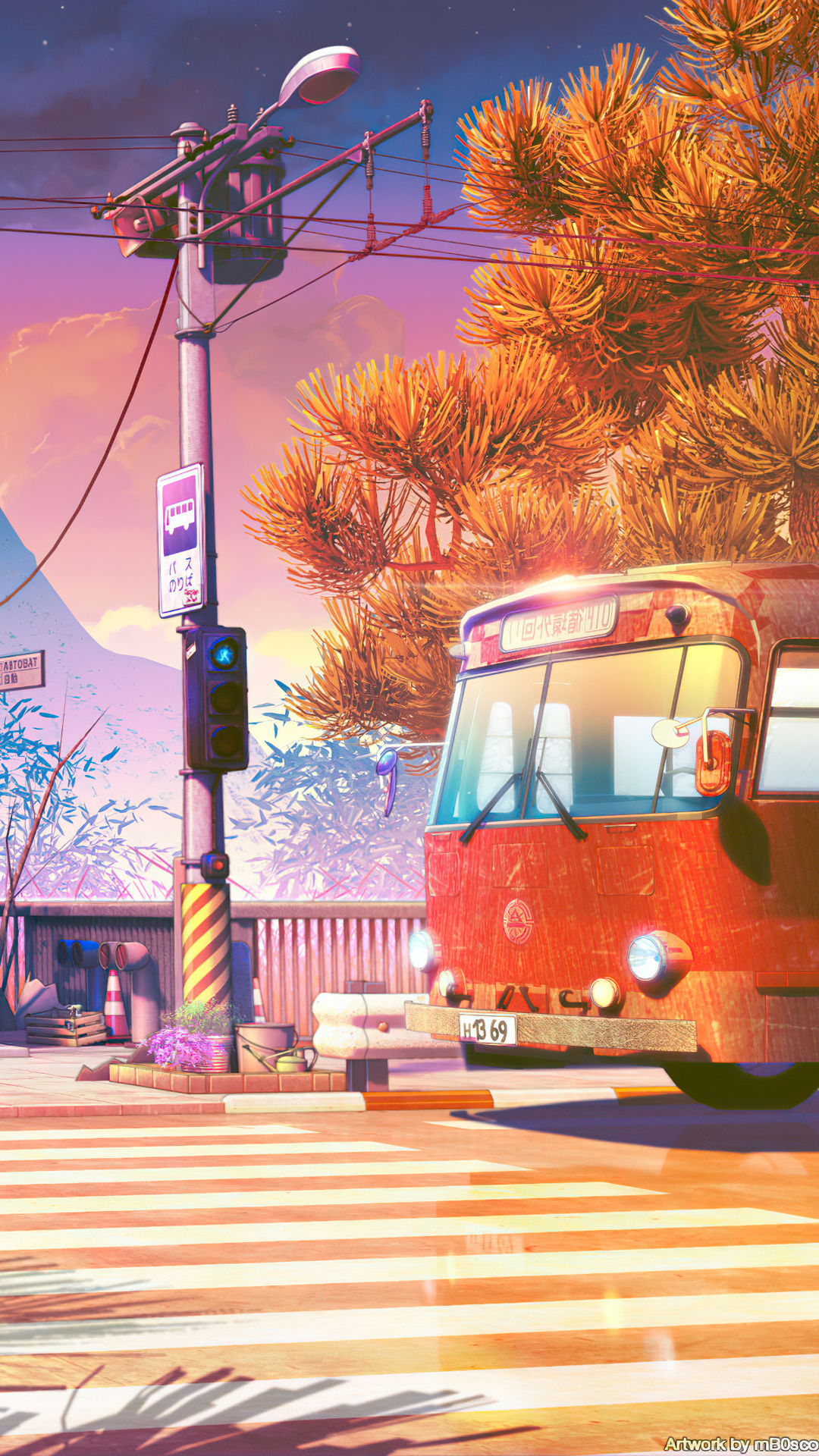 1080x1920 Bus Stops Anime Iphone 7,6s,6 Plus, Pixel xl ,One Plus 3,3t,5 ...