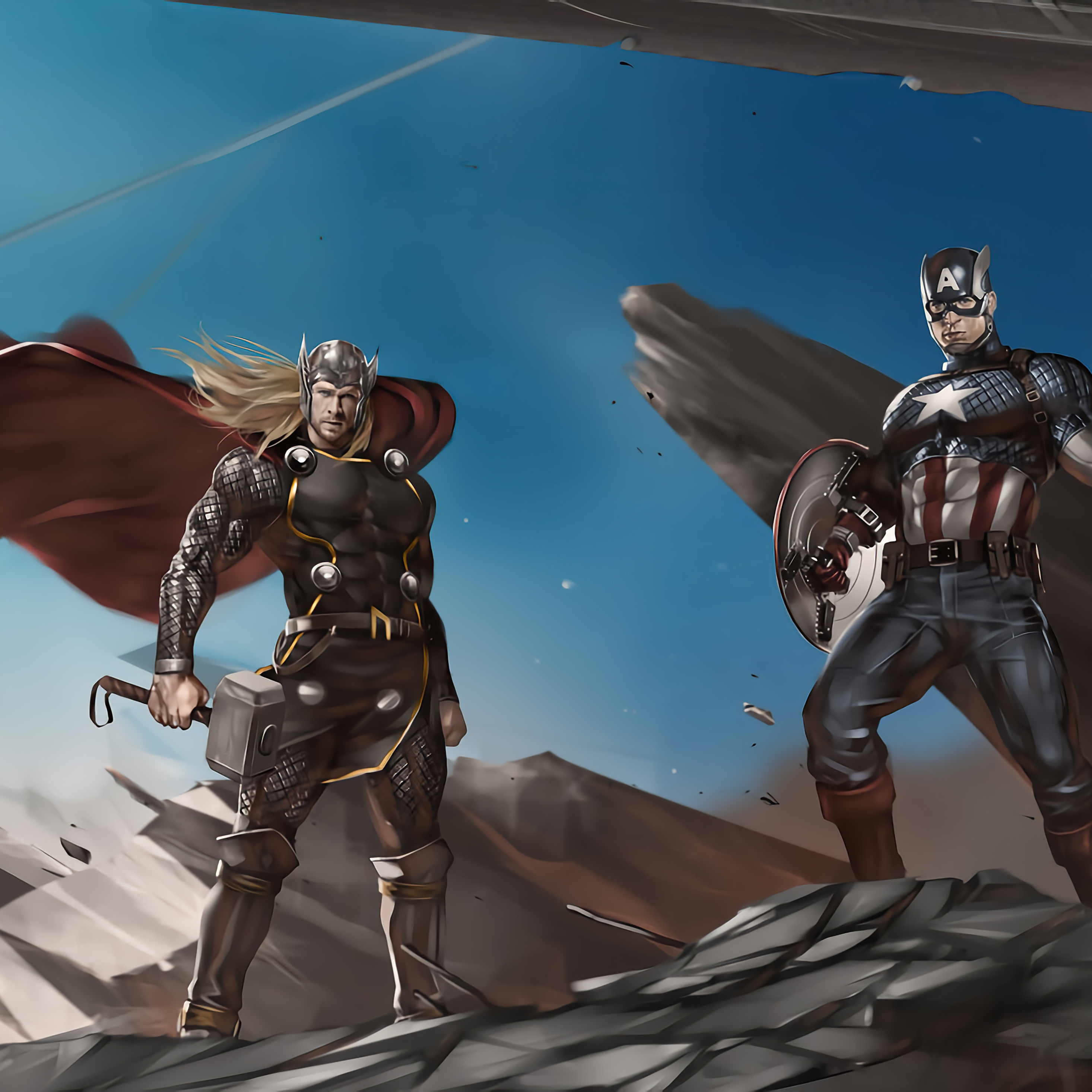 2932x2932 Captain America And Thor 4k Ipad Pro Retina Display ,HD 4k ...