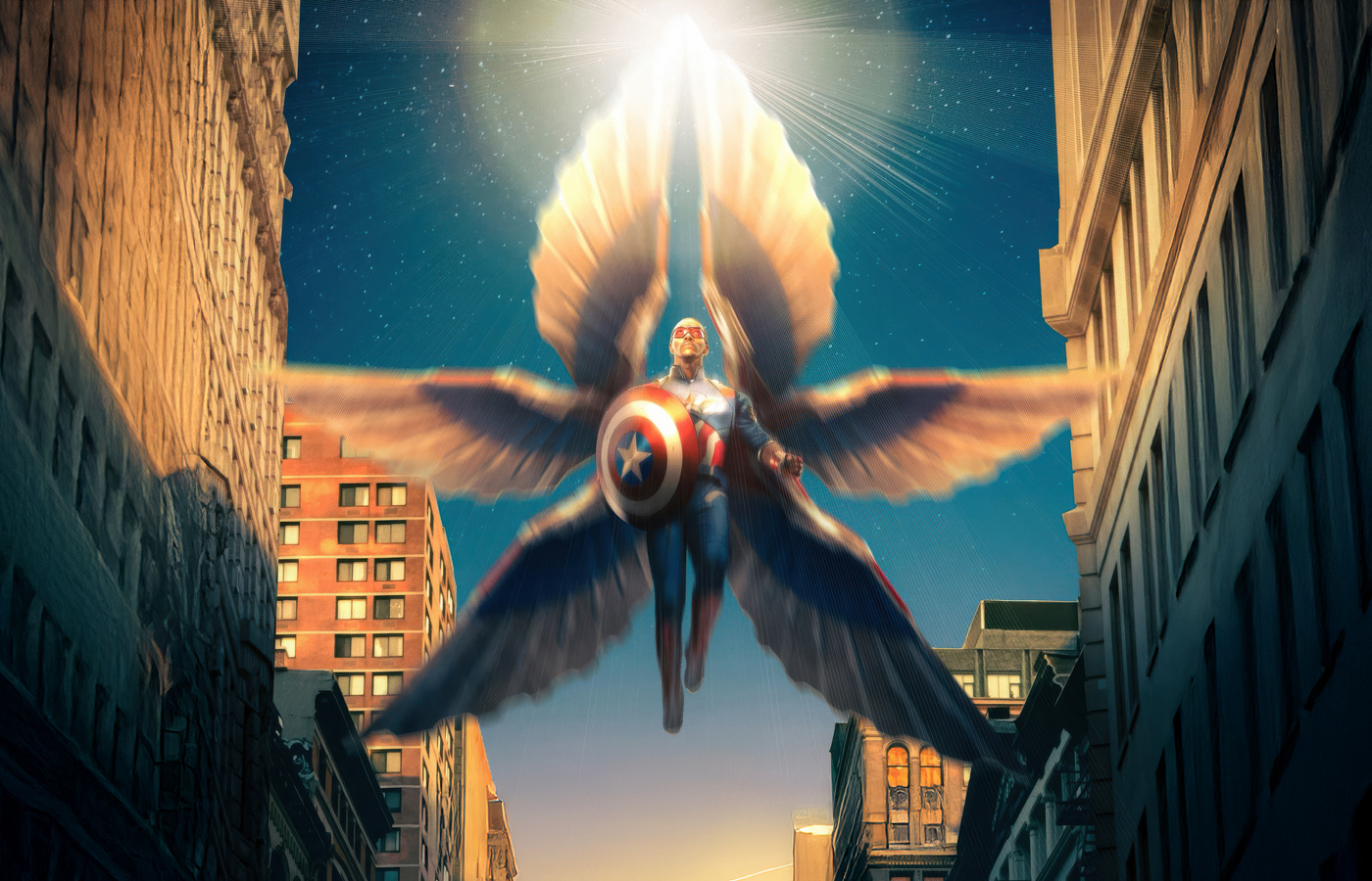 1400x900 Captain America Rising With Golden Wings Wallpaper,1400x900 ...