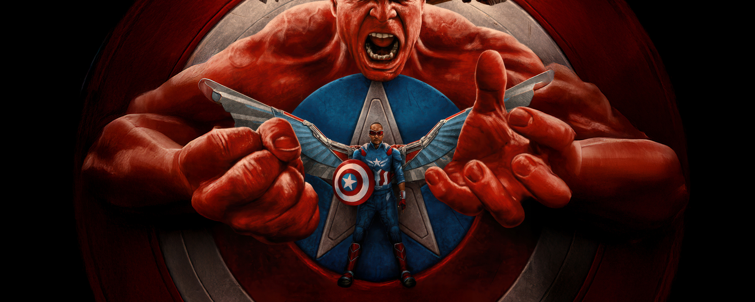 2560x1024 Captain America X Hulk Guardians Of Justice Wallpaper ...