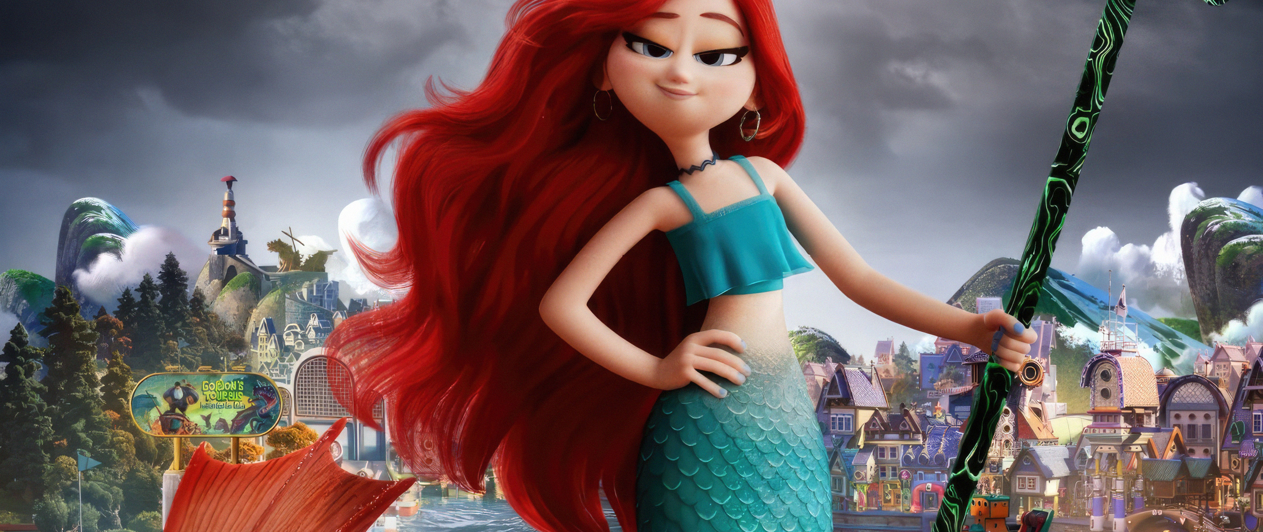 2560x1080 Chelsea The Mermaid In Ruby Gillman Teenage Kraken Wallpaper ...