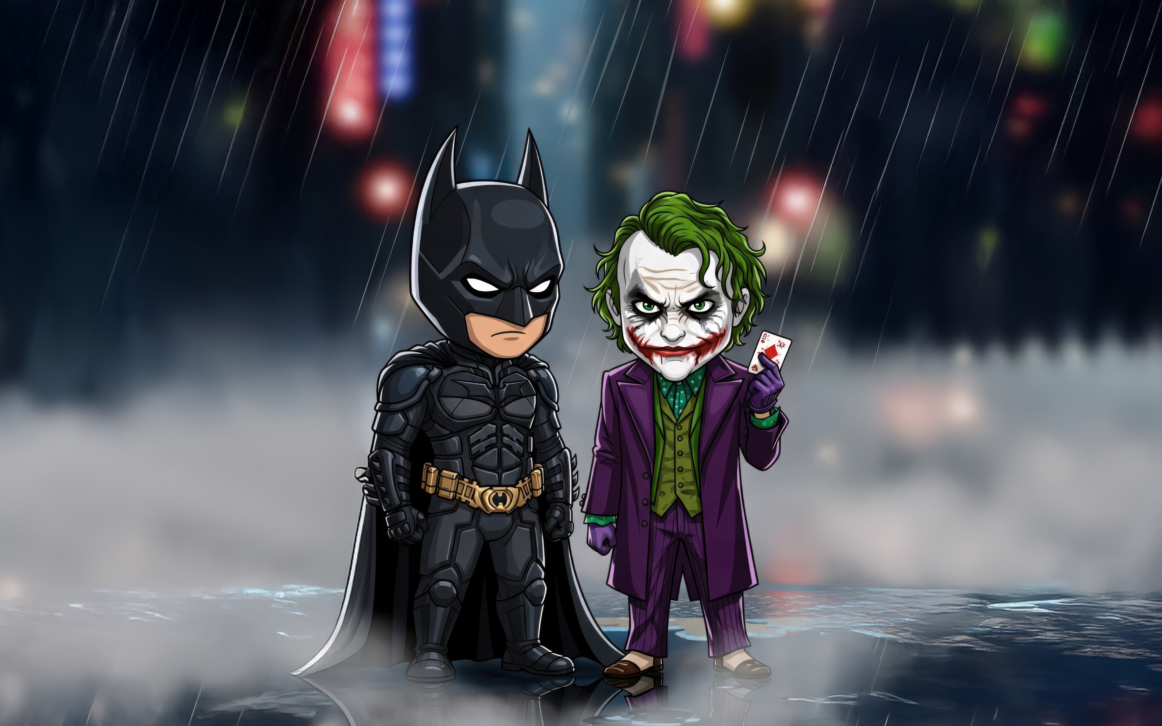 3840x2400 Chibi Joker X Batman 4K ,HD 4k Wallpapers,Images,Backgrounds,Photos and Pictures