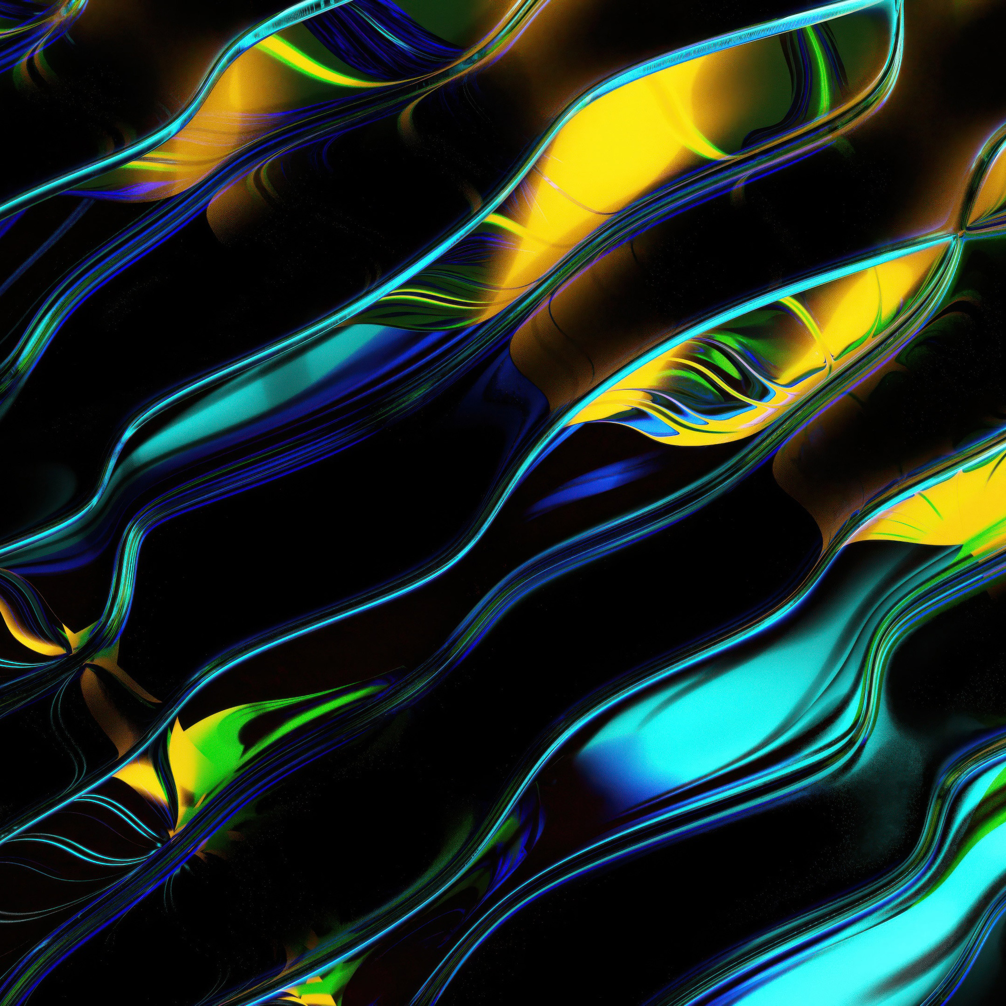 2048x2048 Chromatic Neon Waves Ipad Air ,HD 4k Wallpapers,Images ...