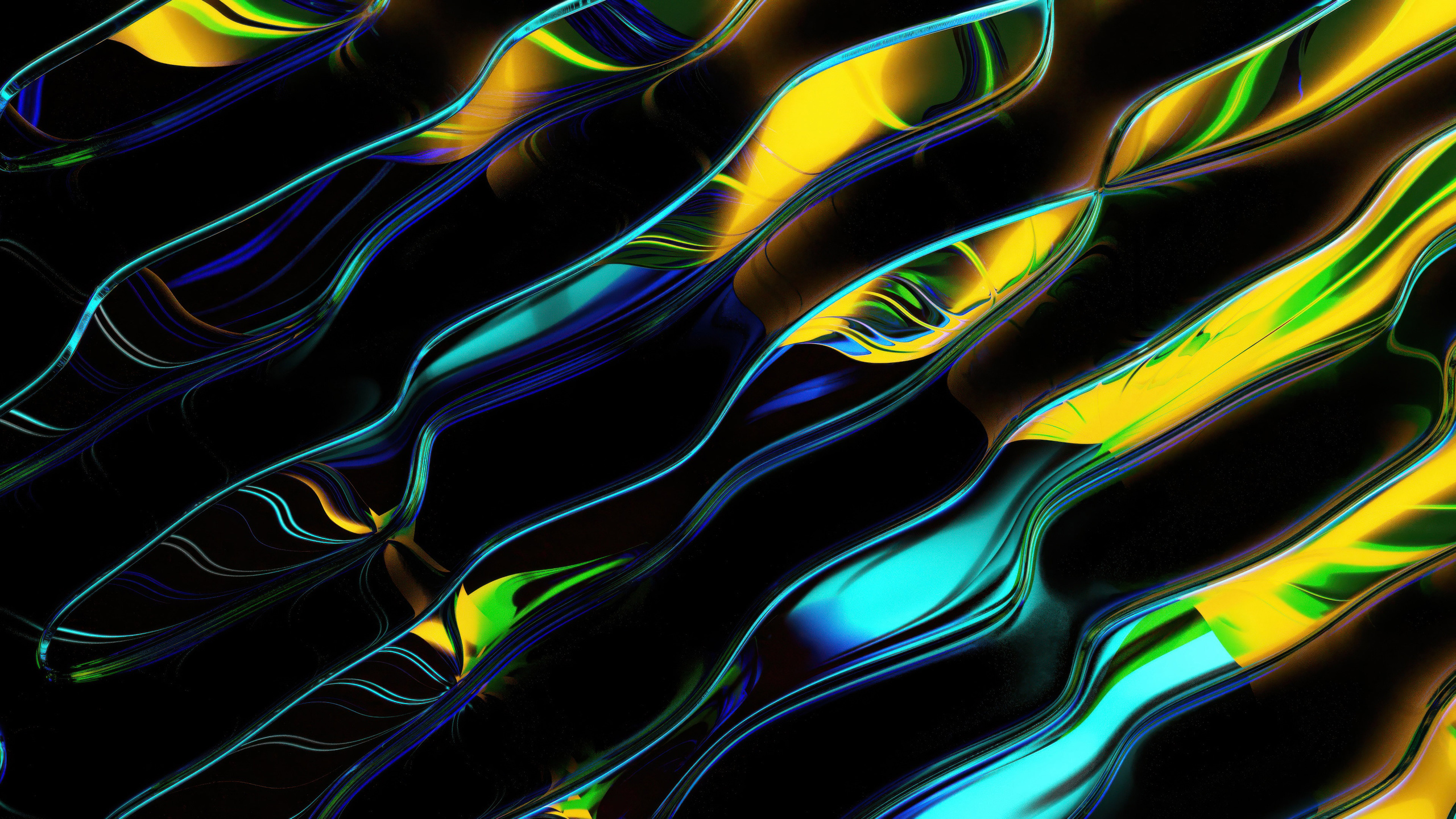 2560x1440 Chromatic Neon Waves 1440P Resolution ,HD 4k Wallpapers ...