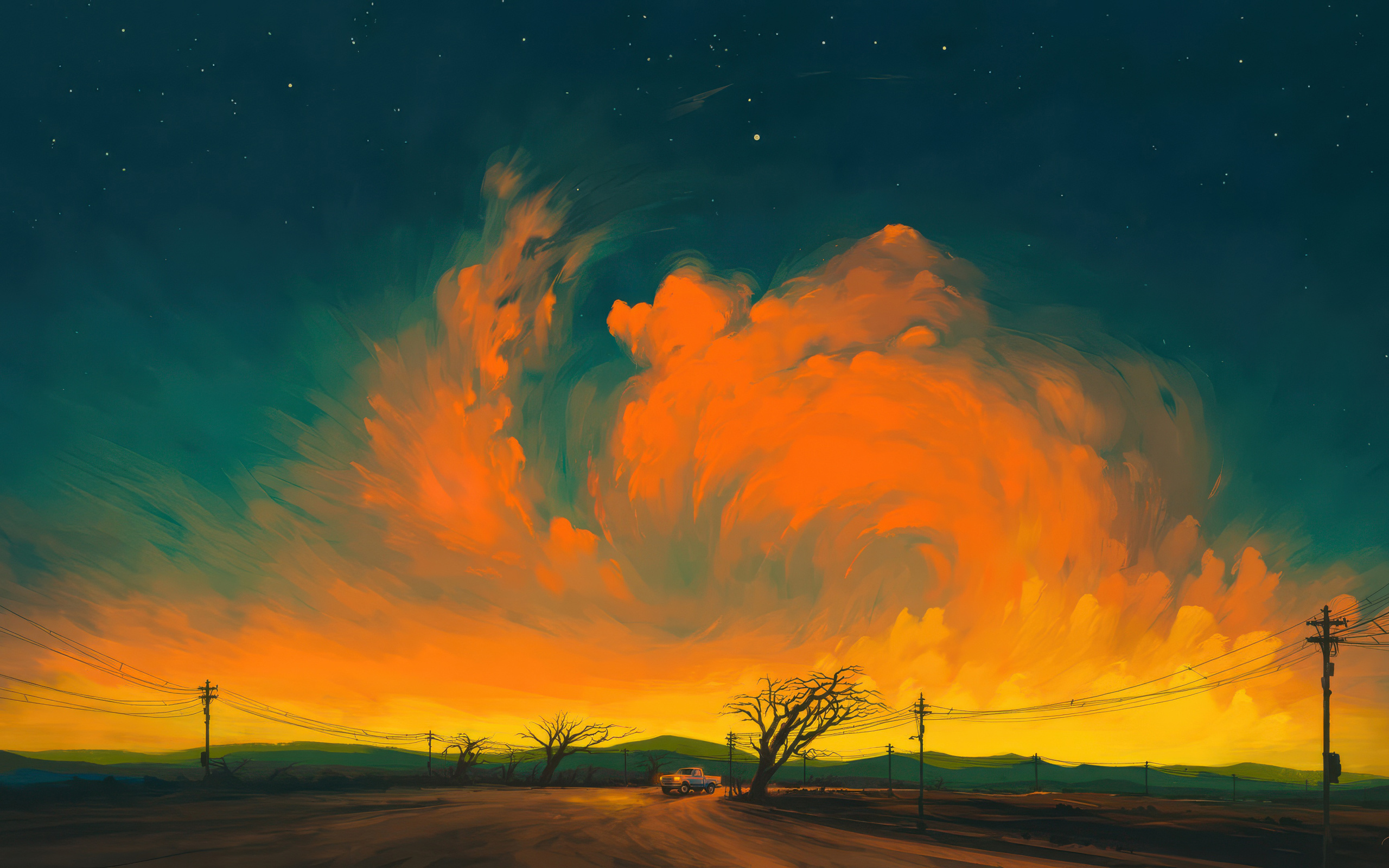 2560x1600 Cinematic Sky Landscape Wavy Clouds Wallpaper,2560x1600 ...