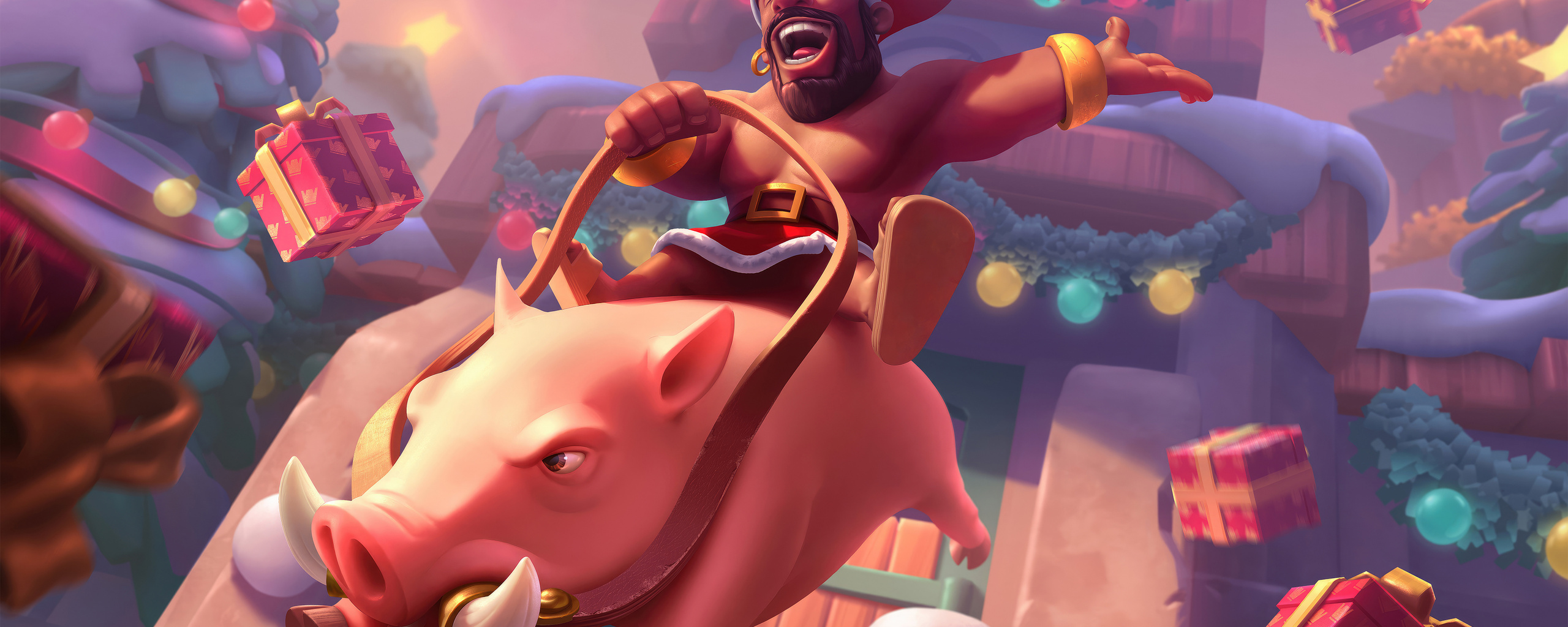 2560x1024 Clash Royale Santa Hog Rider 4k Wallpaper,2560x1024 ...