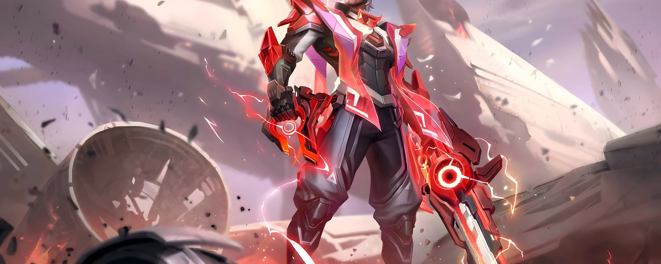 2560x1024 Clint Crimson Blast Skin In Mobile Legends Wallpaper ...