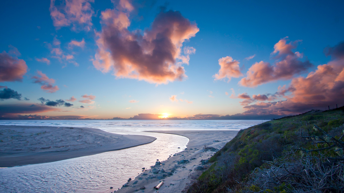 1366x768 Clouds Beach Sea Laptop HD ,HD 4k Wallpapers,Images ...