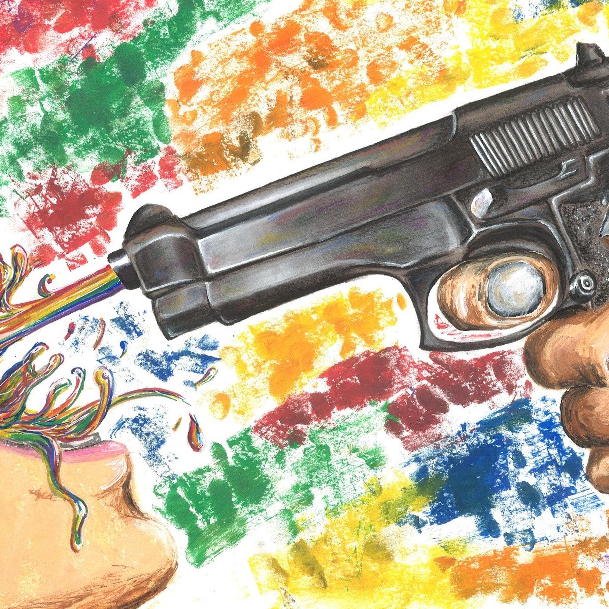 2048x2048 Colorful Gun Digital Art Ipad Air ,HD 4k Wallpapers,Images ...