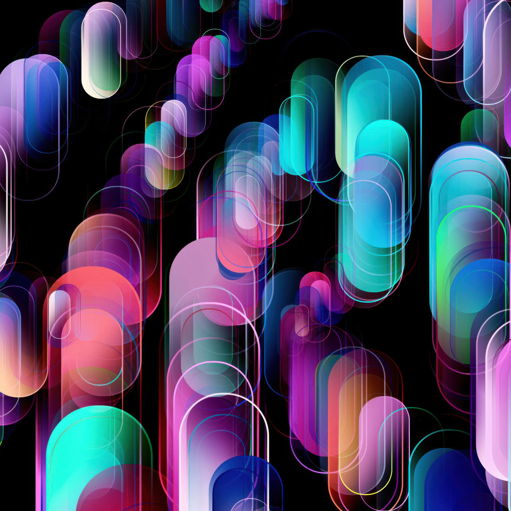 2048x2048 Colorful Shapes Falling Down Pattern 4k Ipad Air ,HD 4k ...