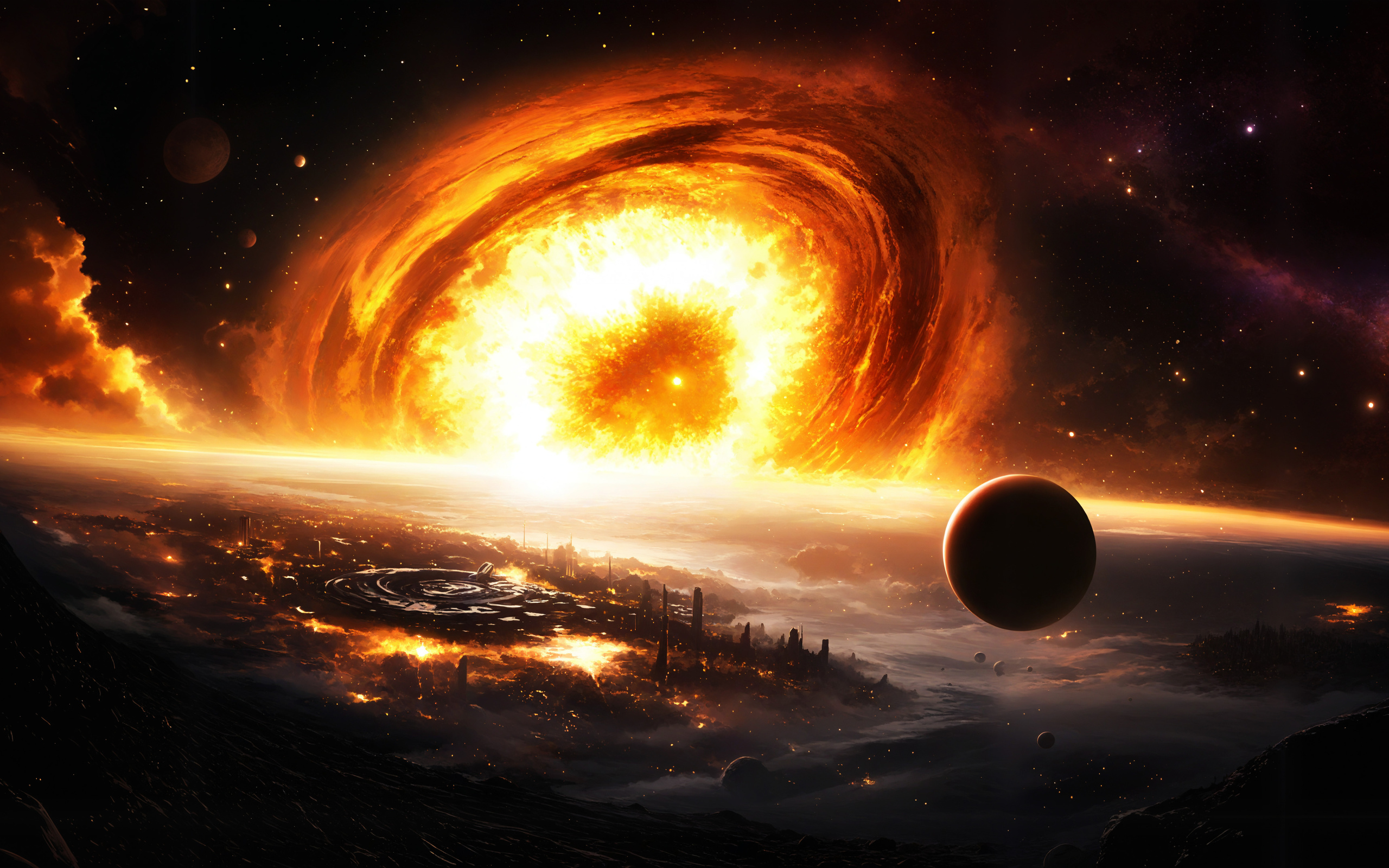 2560x1600 Cosmic Inferno Above The Horizon Wallpaper,2560x1600 Resolution HD 4k Wallpapers ...