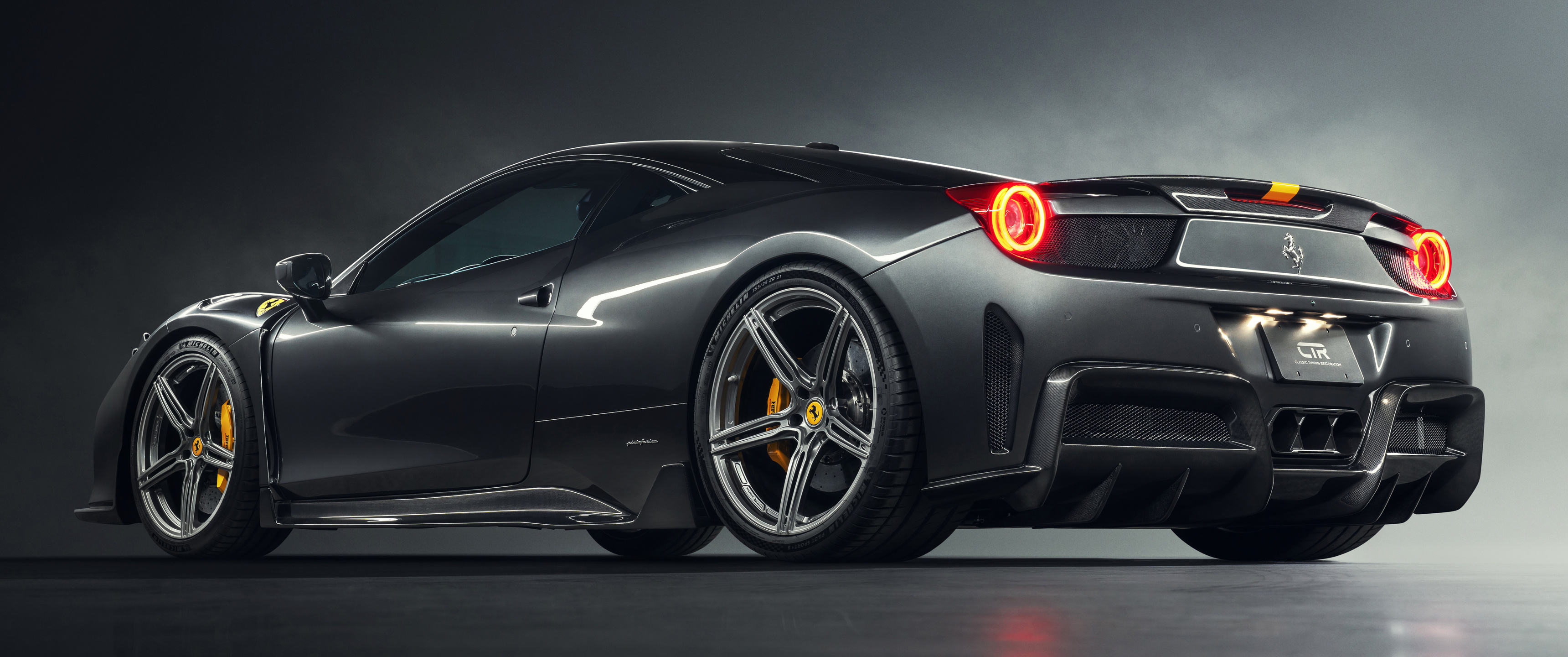 3440x1440 Ctr Ferrari 458 Carbon Aero Program Rear View UltraWide Quad ...