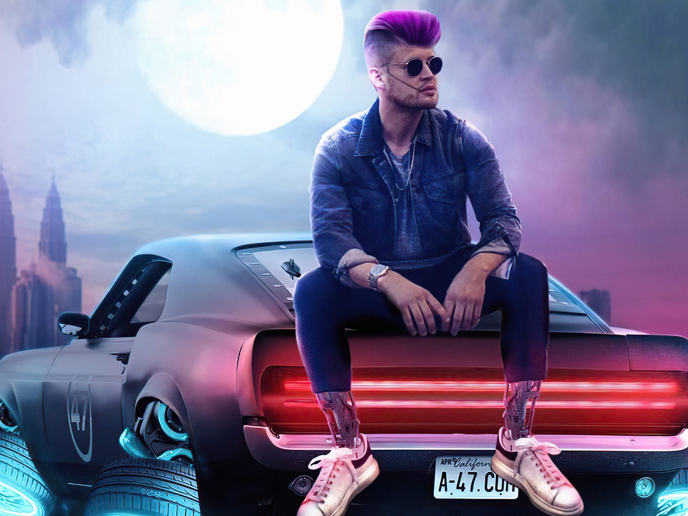 1400x1050 Cyber Boy On Hover Car Scifi World 4k Wallpaper,1400x1050 ...