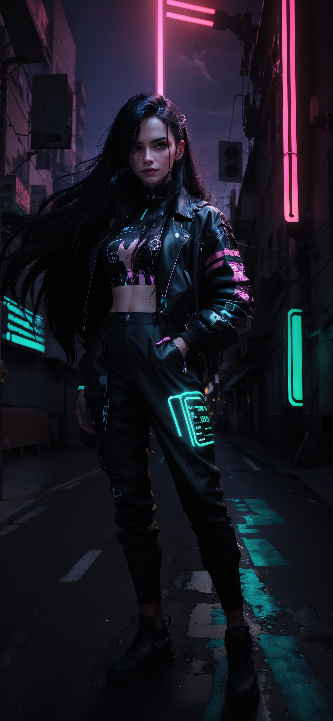 1125x2436 Cyber Girl Tale In A Scifi Universe Of Streets Iphone XS ...