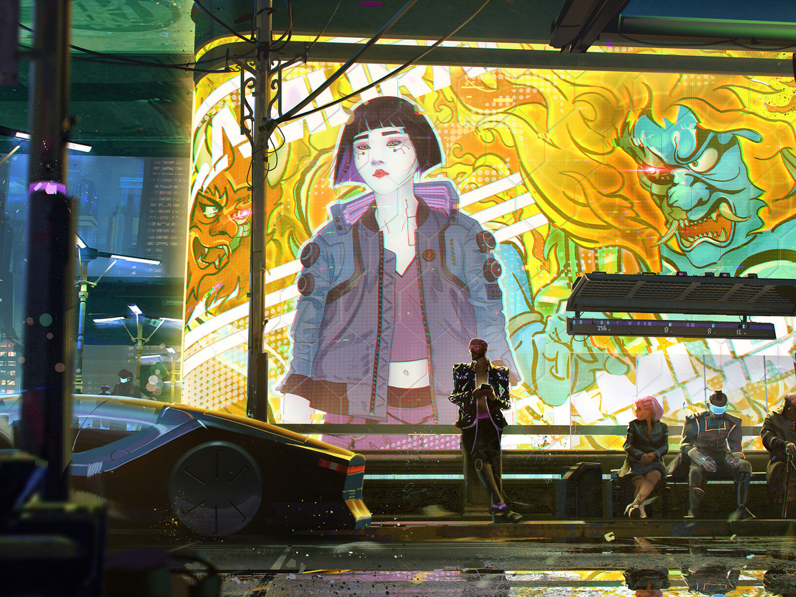 1152x864 Cyberpunk 2077 Bus Stop 4k Wallpaper,1152x864 Resolution HD 4k ...