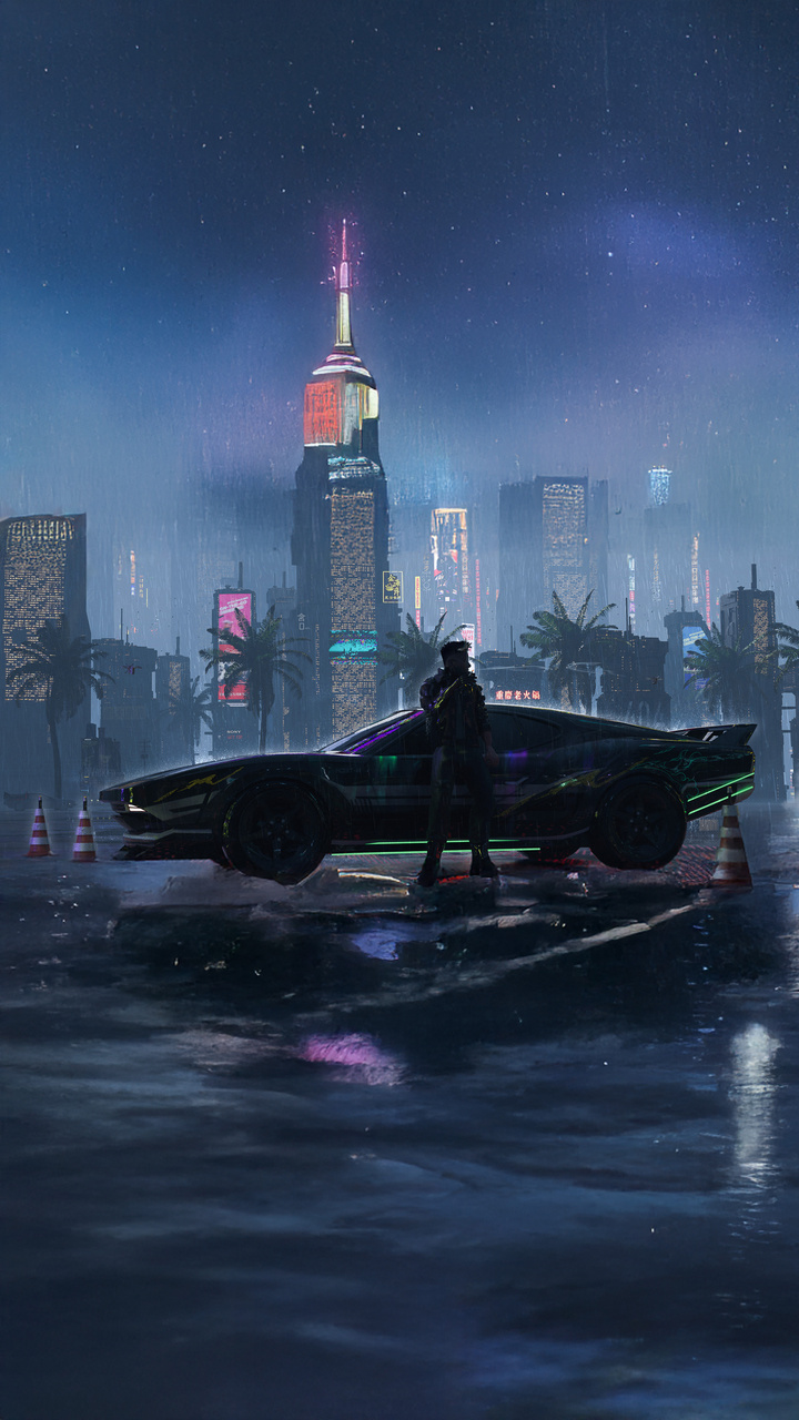 720x1280 Cyberpunk 2077 Car In Neon City Moto G,X Xperia Z1,Z3 Compact ...