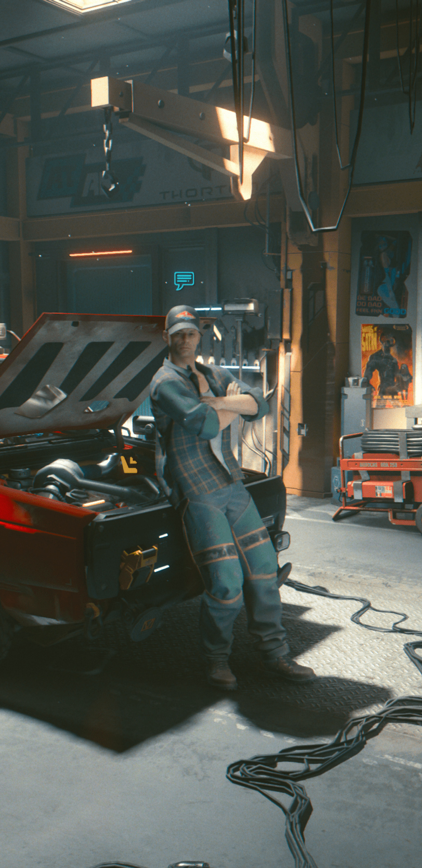 1440x2960 Cyberpunk 2077 Garage Samsung Galaxy Note 9,8, S9,S8,S8+ QHD ...