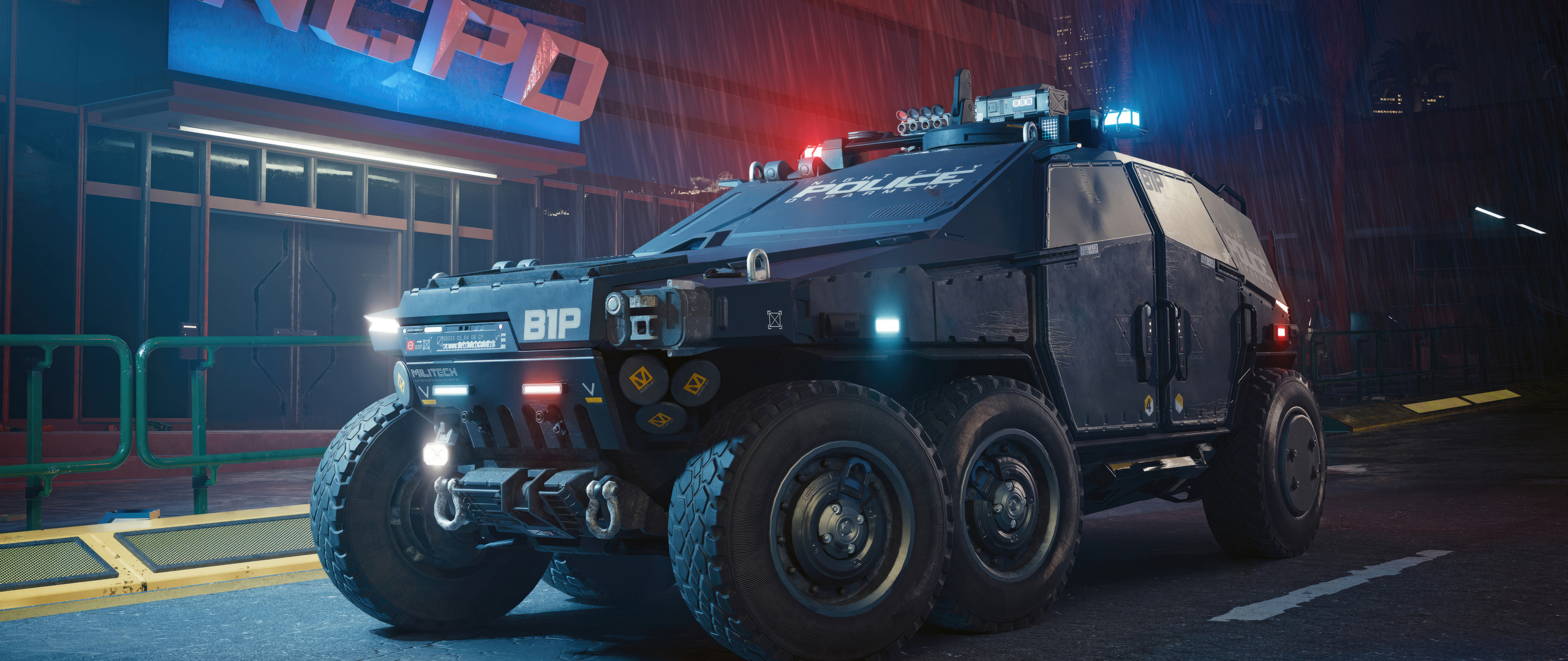 2560x1080 Cyberpunk 2077 Phantom Liberty Militech Hellhound Wallpaper ...