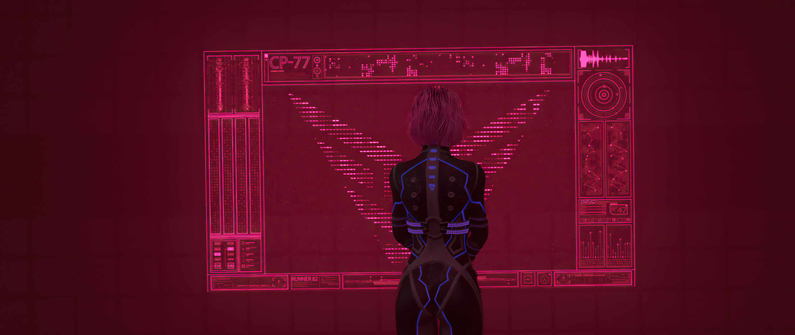 2560x1080 Cyberpunk 2077 Red Screen 4k Wallpaper,2560x1080 Resolution ...