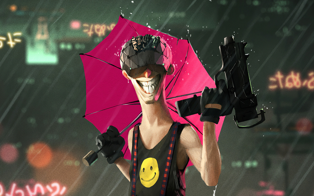 1280x800 Cyberpunk Man Smile Gun 720P ,HD 4k Wallpapers,Images ...