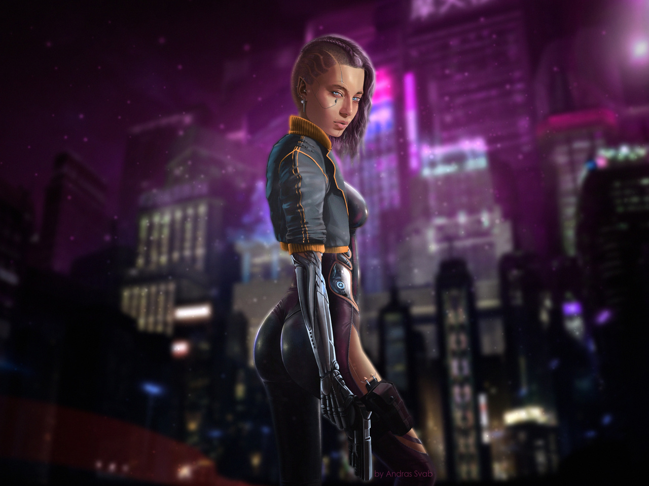 1280x960 Cyborg Girl Cyberpunk Neon 4k 1280x960 Resolution HD 4k ...