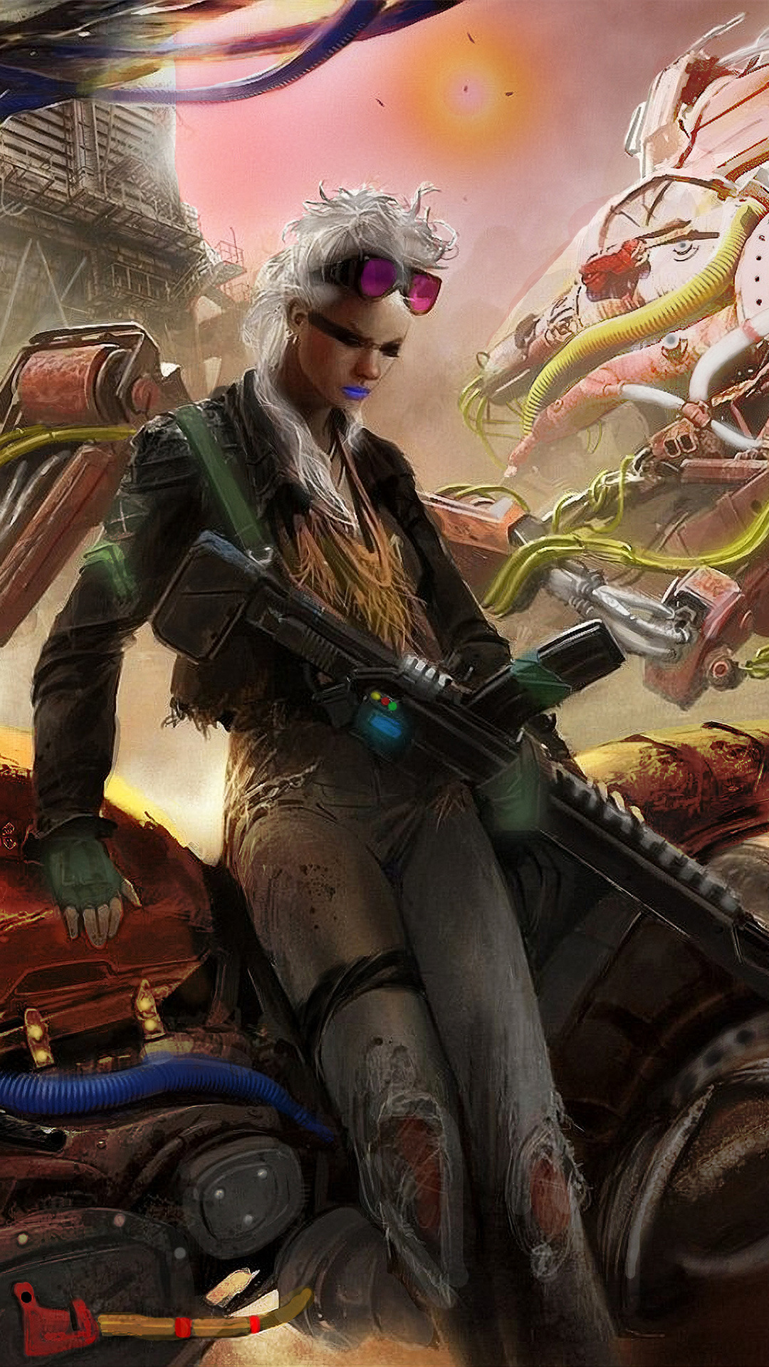 1080x1920 Cyborg Hunter Girls 4k Iphone 7,6s,6 Plus, Pixel xl ,One Plus ...