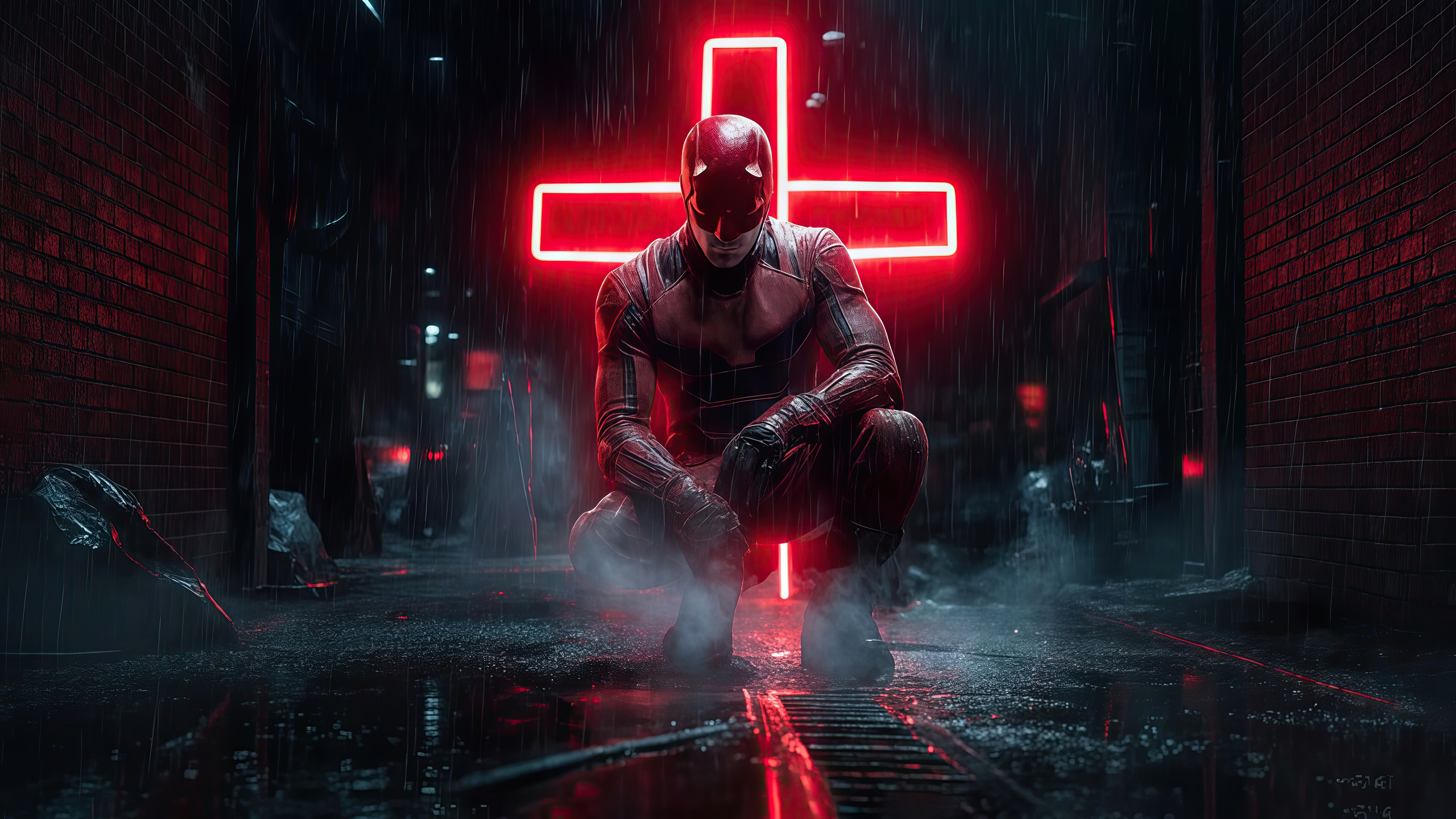 2560x1440 Daredevil Rain Embrace 1440P Resolution ,HD 4k Wallpapers ...