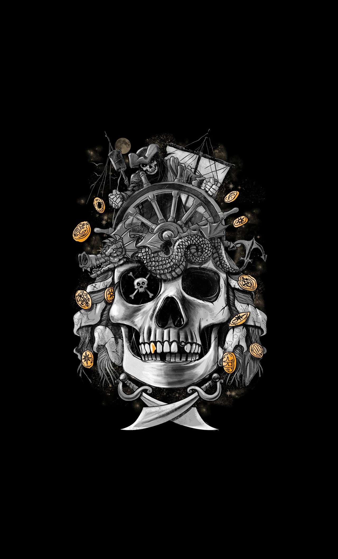 1280x2120 Dark Gold Skull 4k iPhone 6+ ,HD 4k Wallpapers,Images ...