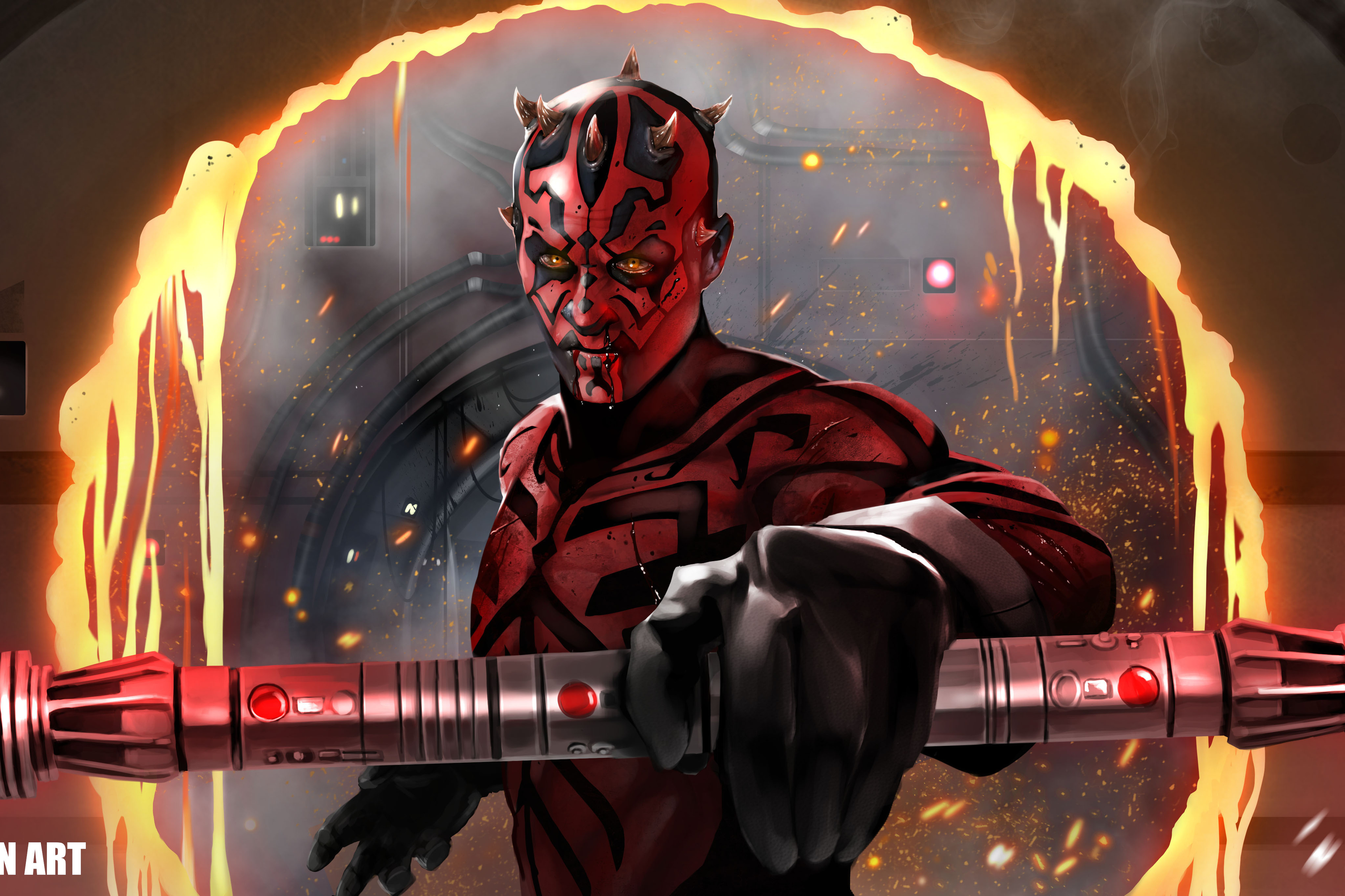 3840x2560 Darth Maul Digital Art 5k 3840x2560 Resolution HD 4k ...