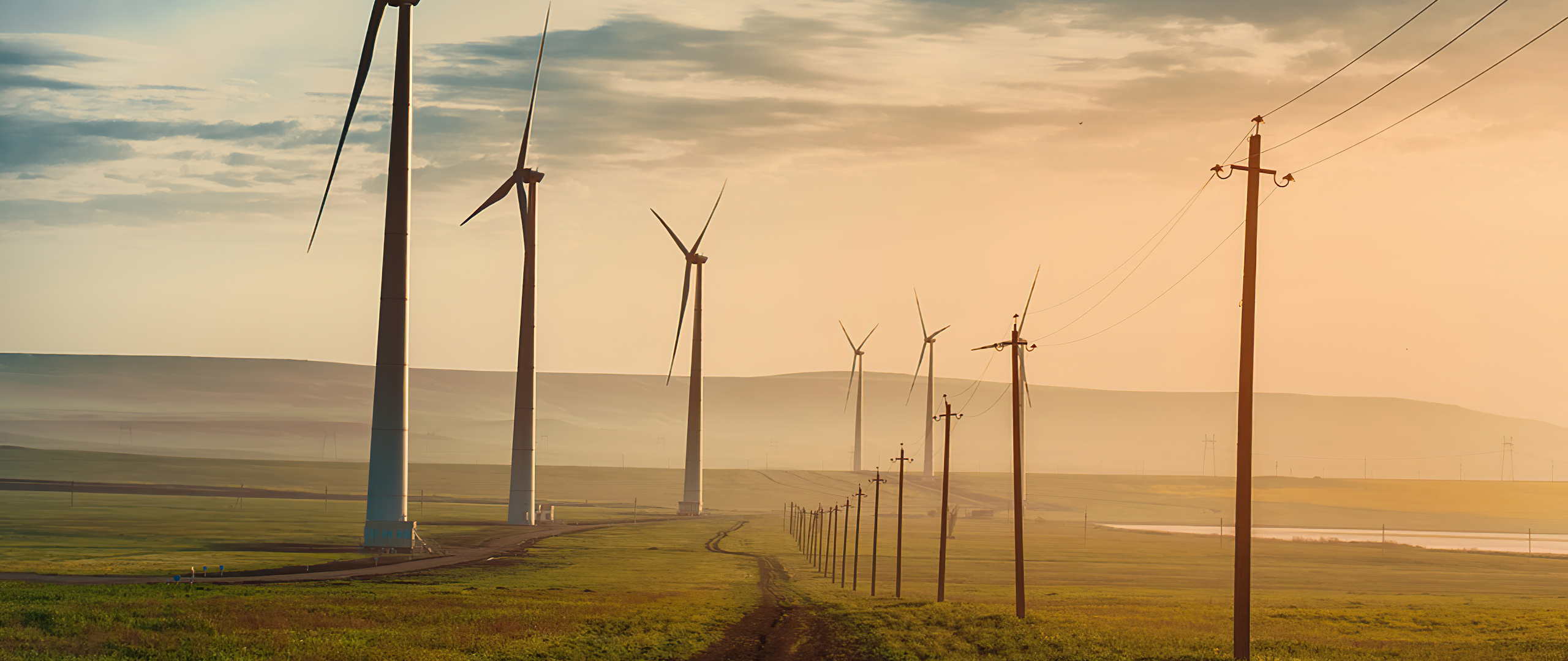 2560x1080 Dawn Over Wind Farm 5k Wallpaper,2560x1080 Resolution HD 4k ...