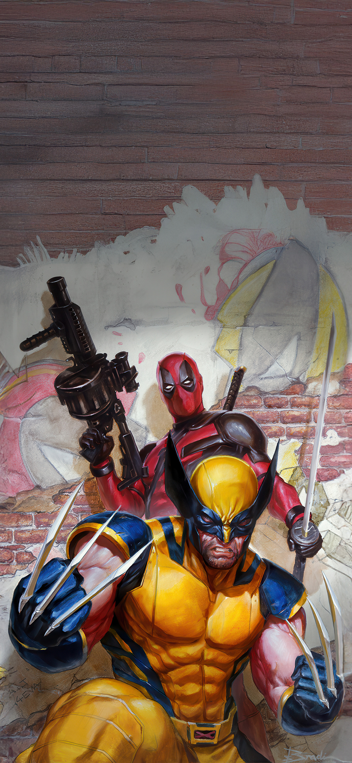 1125x2436 Deadpool And Wolverine Dual Power Iphone XS,Iphone 10,Iphone ...