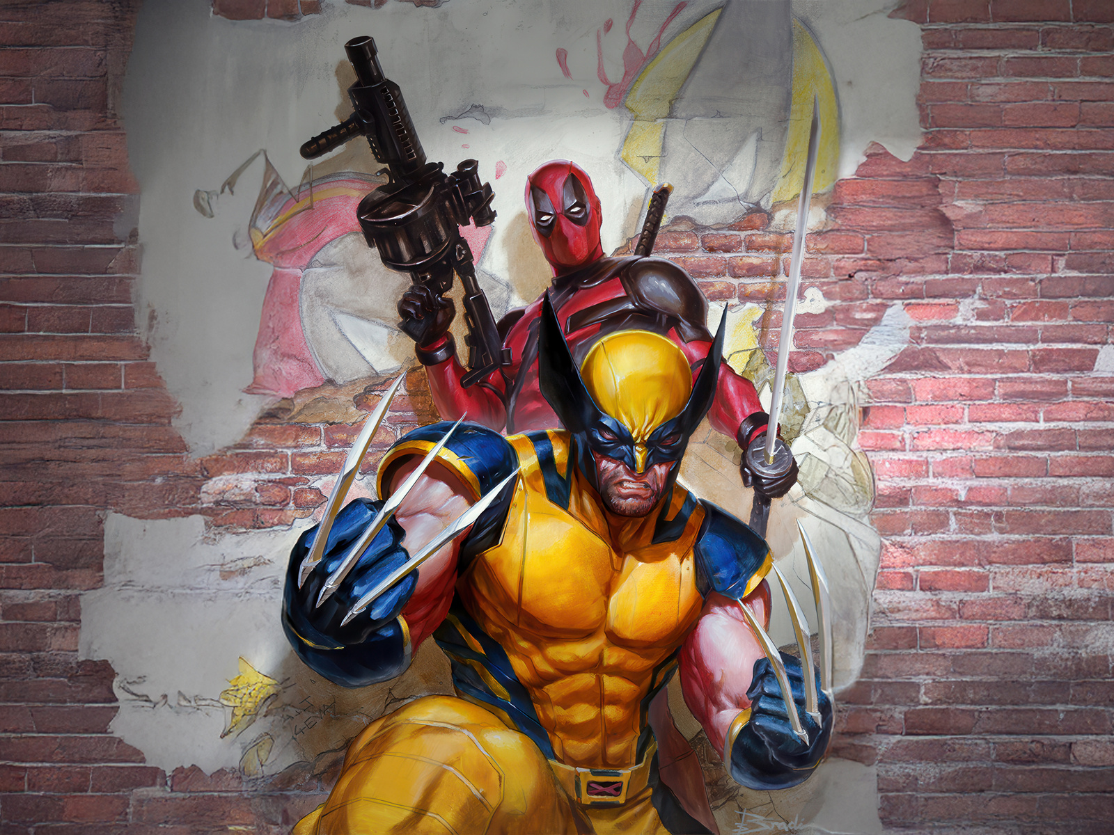 1600x1200 Deadpool And Wolverine Dual Power Wallpaper,1600x1200 ...