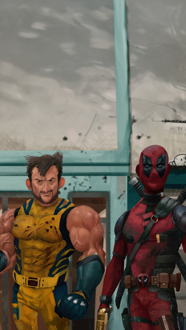 640x1136 Deadpool And Wolverine Duo Reborn iPhone 5,5c,5S,SE ,Ipod ...