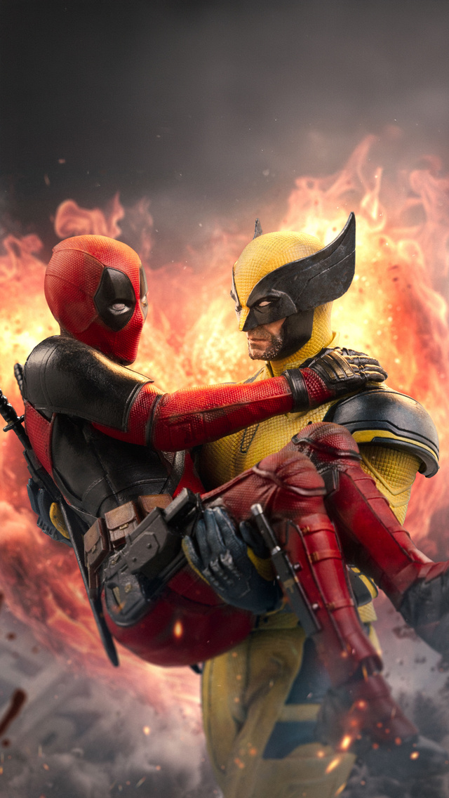 640x1136 Deadpool And Wolverine Face Off iPhone 5,5c,5S,SE ,Ipod Touch ...