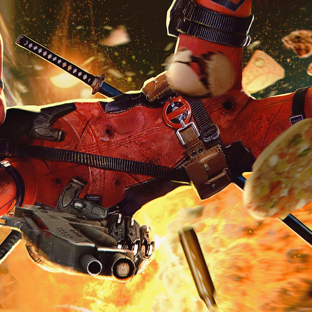 1024x1024 Deadpool Fire 1024x1024 Resolution HD 4k Wallpapers, Images ...