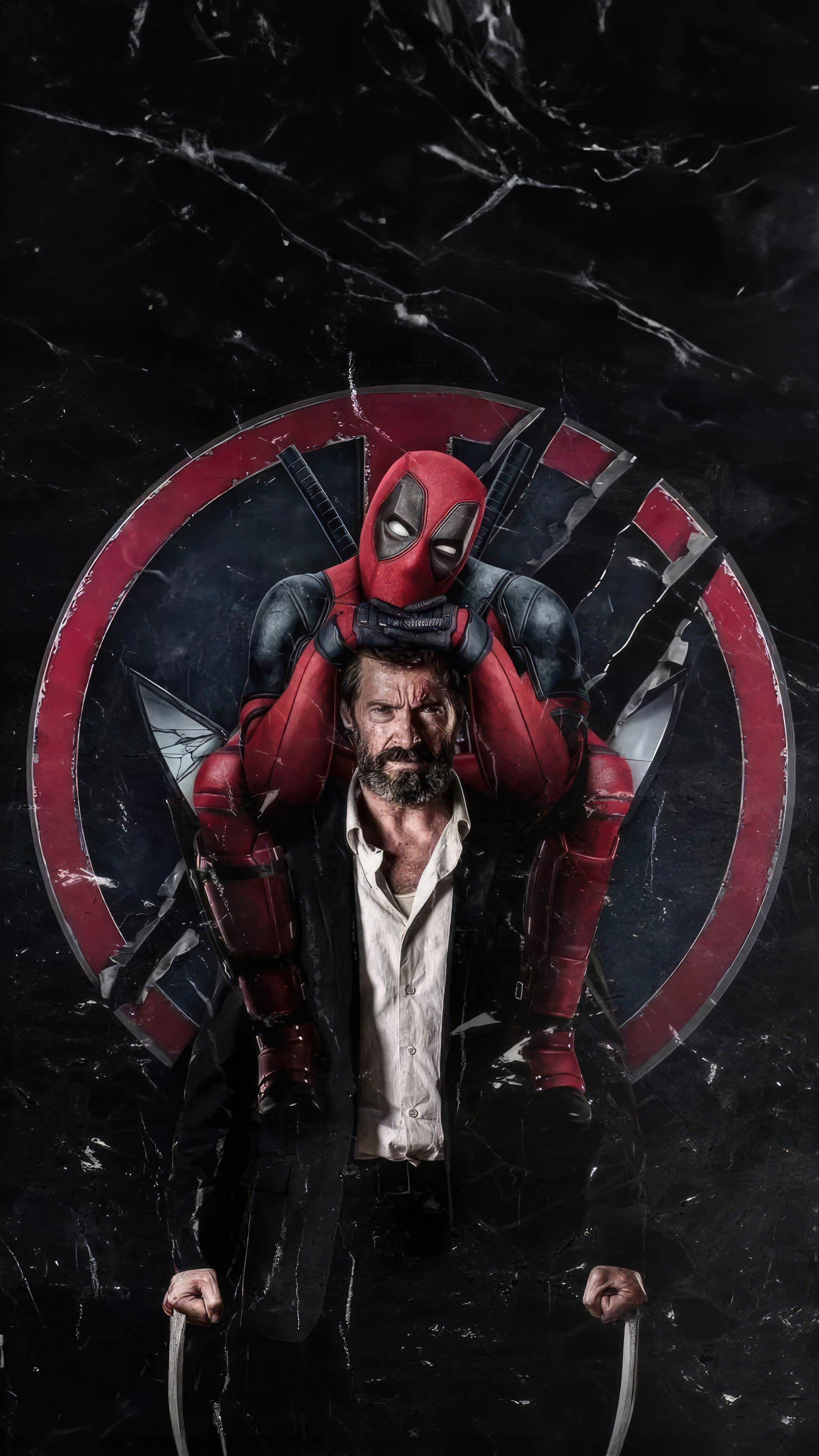 2160x3840 Deadpool Hitching A Ride On Wolverine Shoulders Sony Xperia X ...