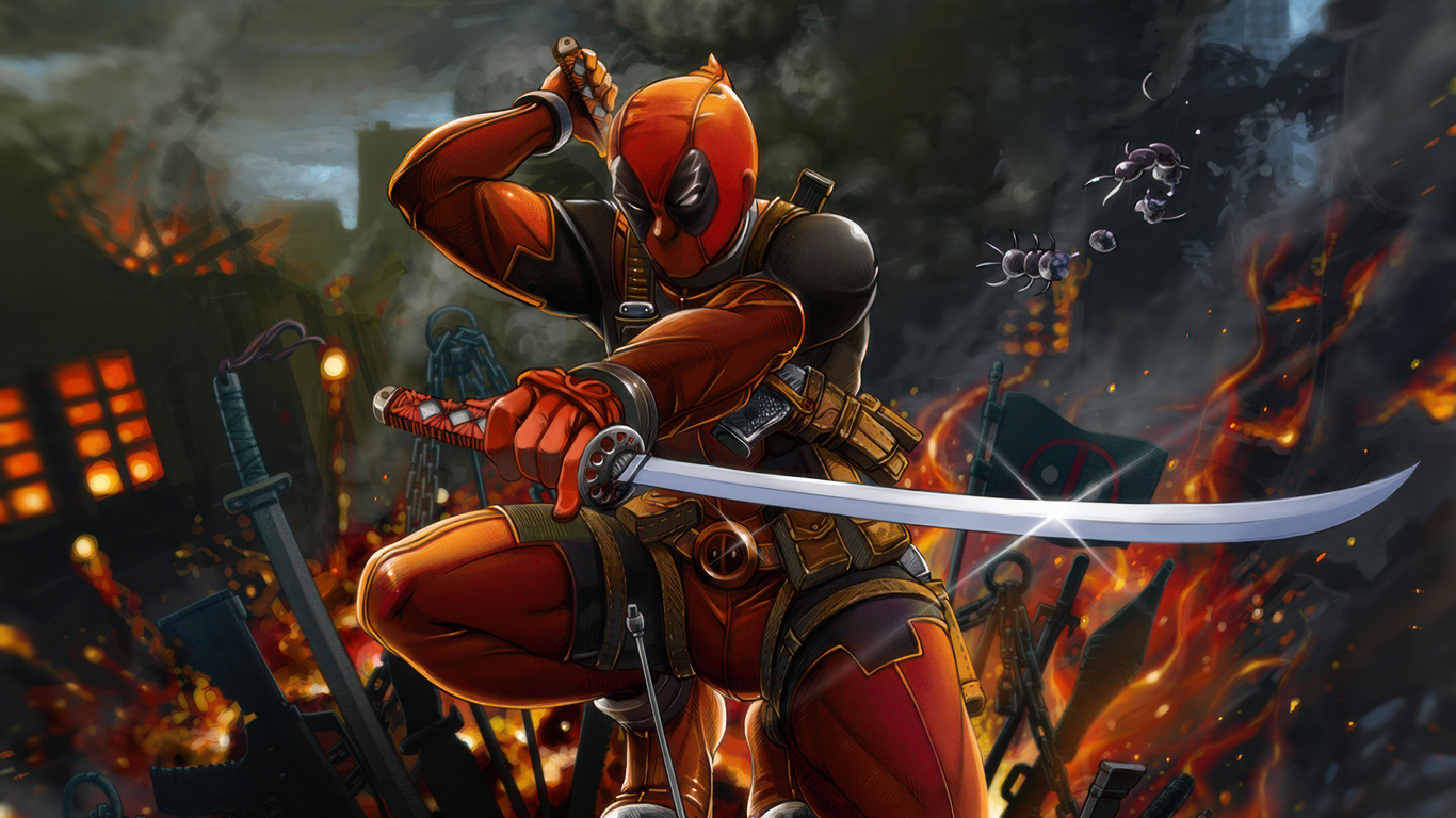 1366x768 Deadpool Justice Collides Laptop HD ,HD 4k Wallpapers,Images ...