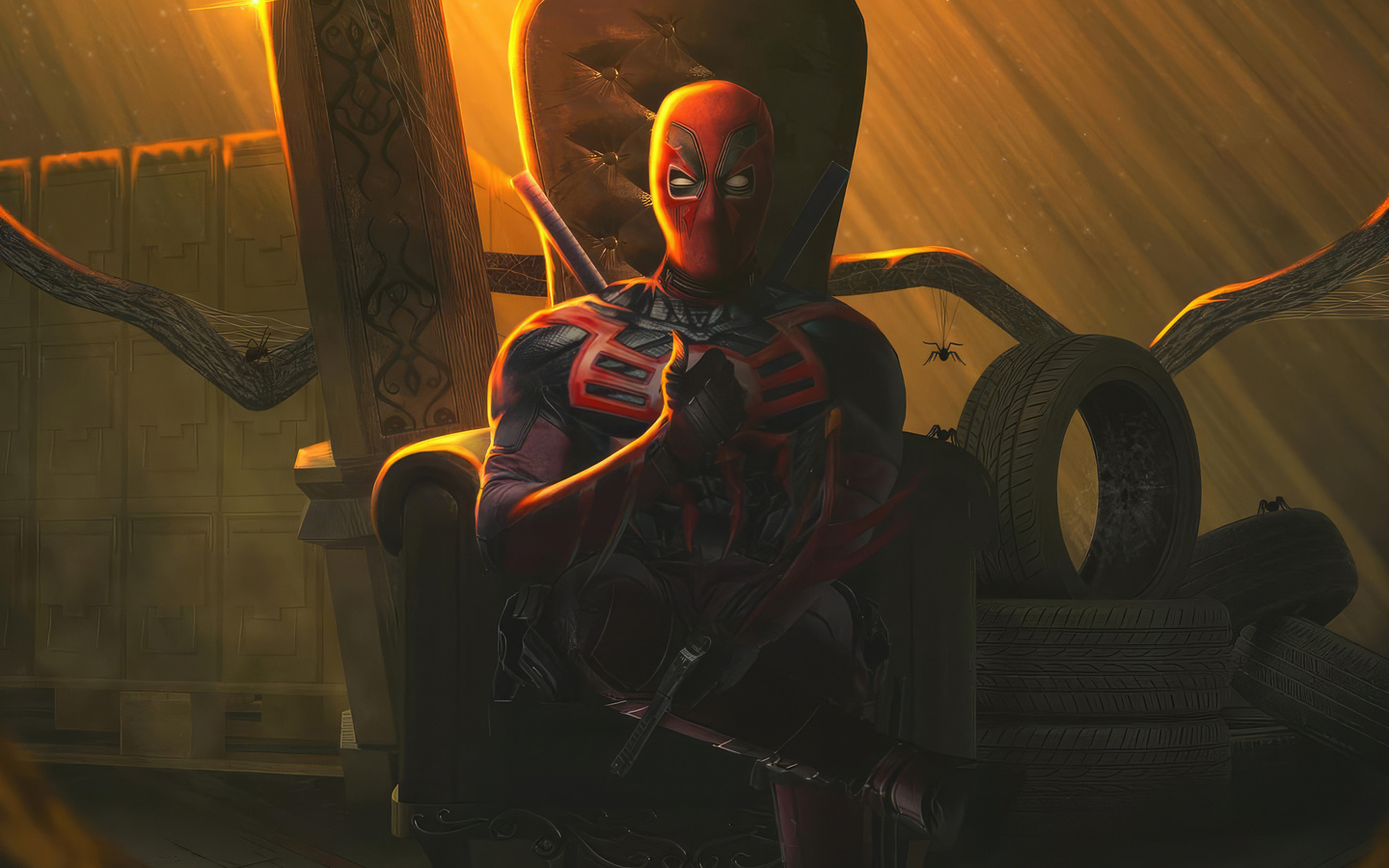 1440x900 Deadpool Lounging On The Sofa Wallpaper,1440x900 Resolution HD ...