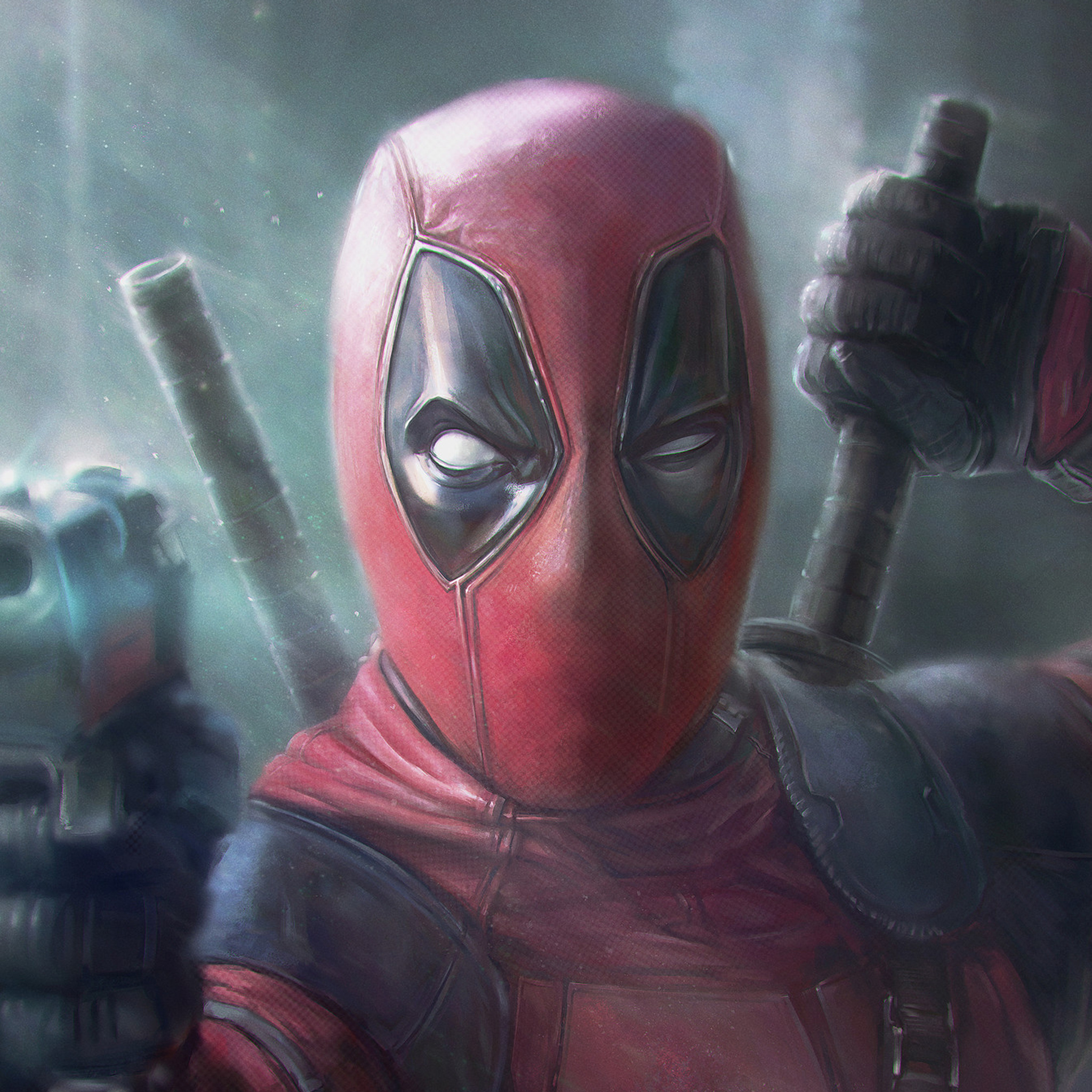 2048x2048 Deadpool Pointing Gun Artwork Ipad Air ,HD 4k Wallpapers ...