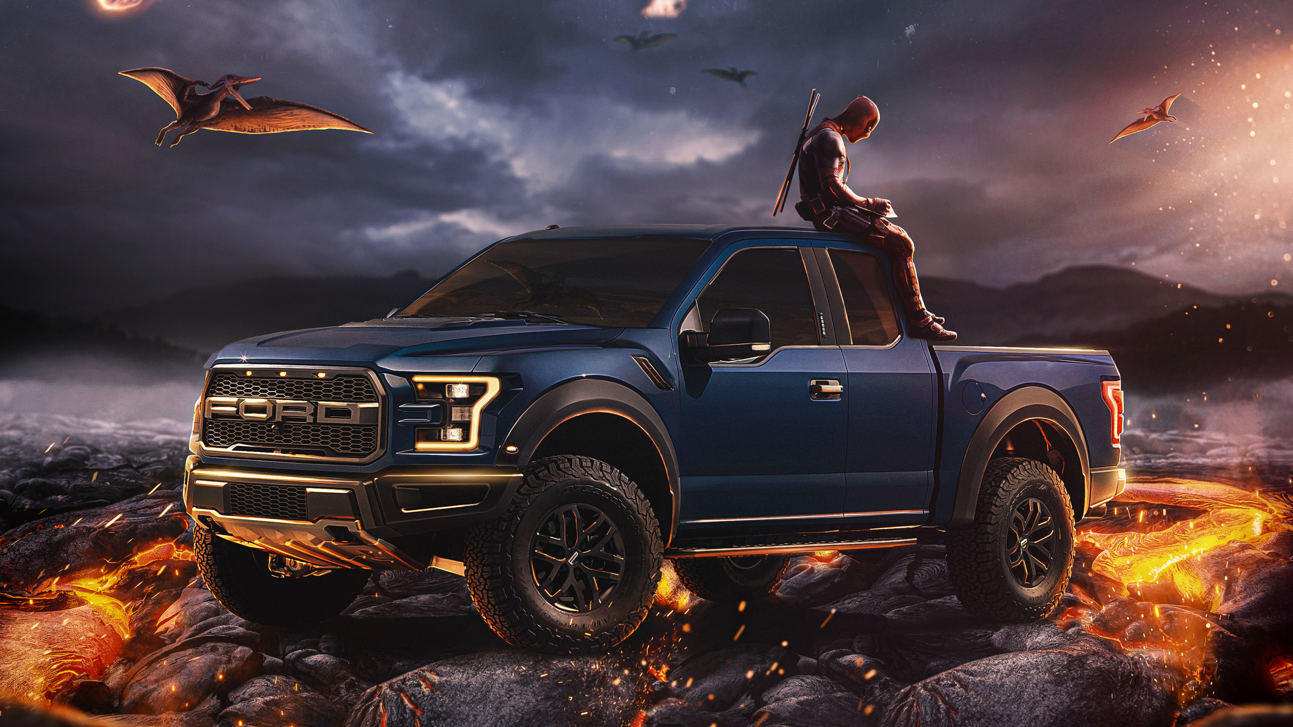 2560x1440 Deadpool With Ford Raptor 1440P Resolution ,HD 4k Wallpapers ...