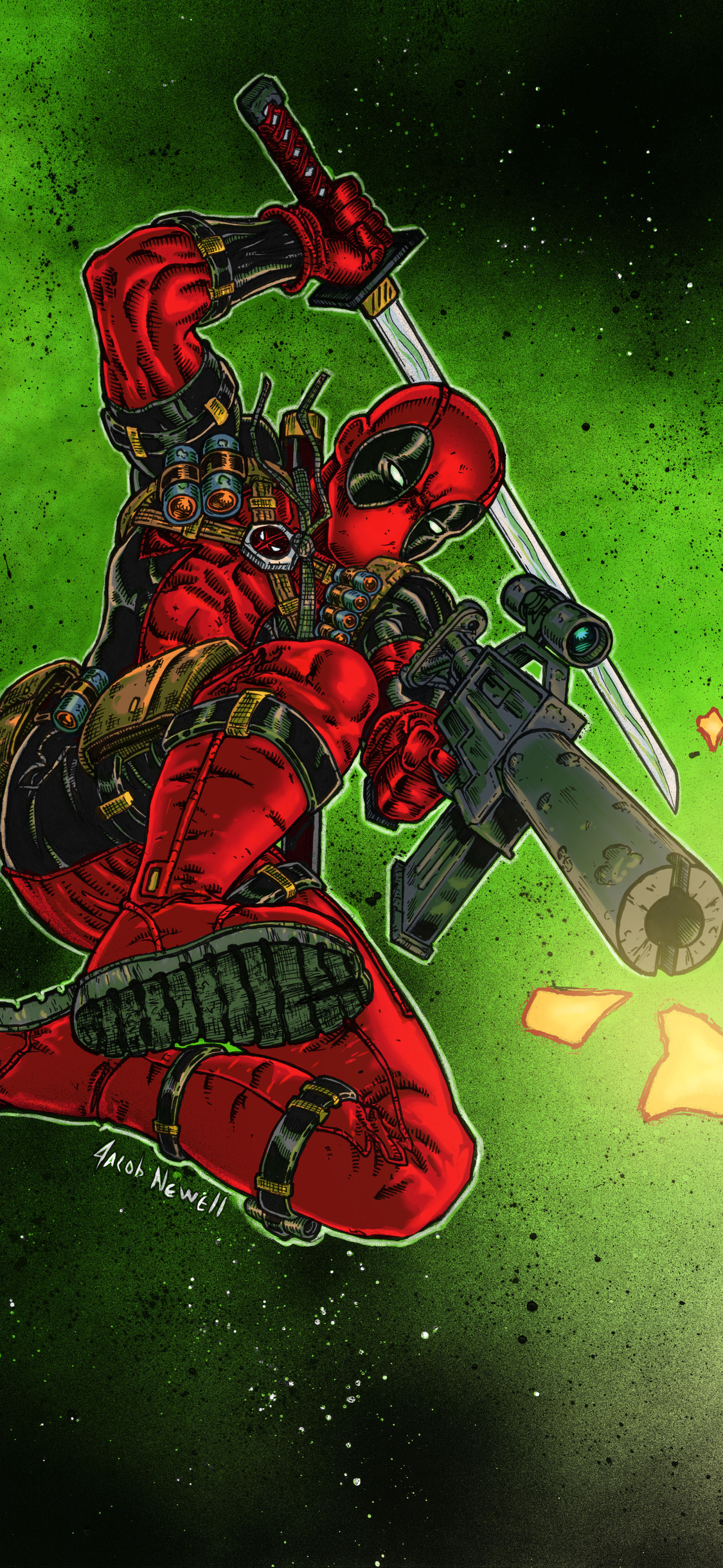 1125x2436 Deadpool With Gun Iphone XS,Iphone 10,Iphone X ,HD 4k ...