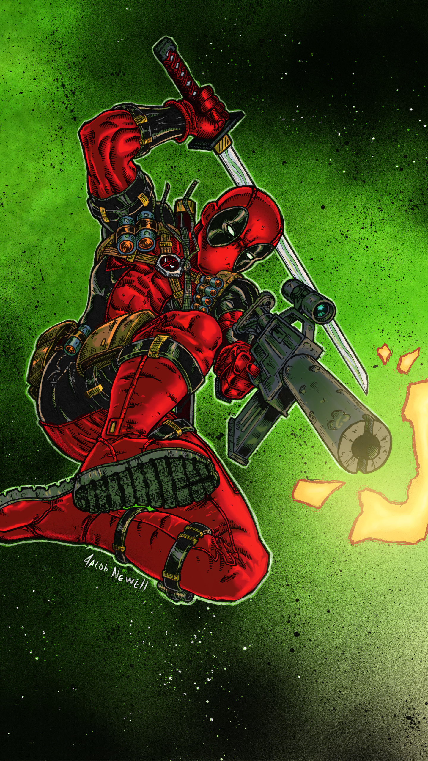 1440x2560 Deadpool With Gun Samsung Galaxy S6,S7 ,Google Pixel XL ...