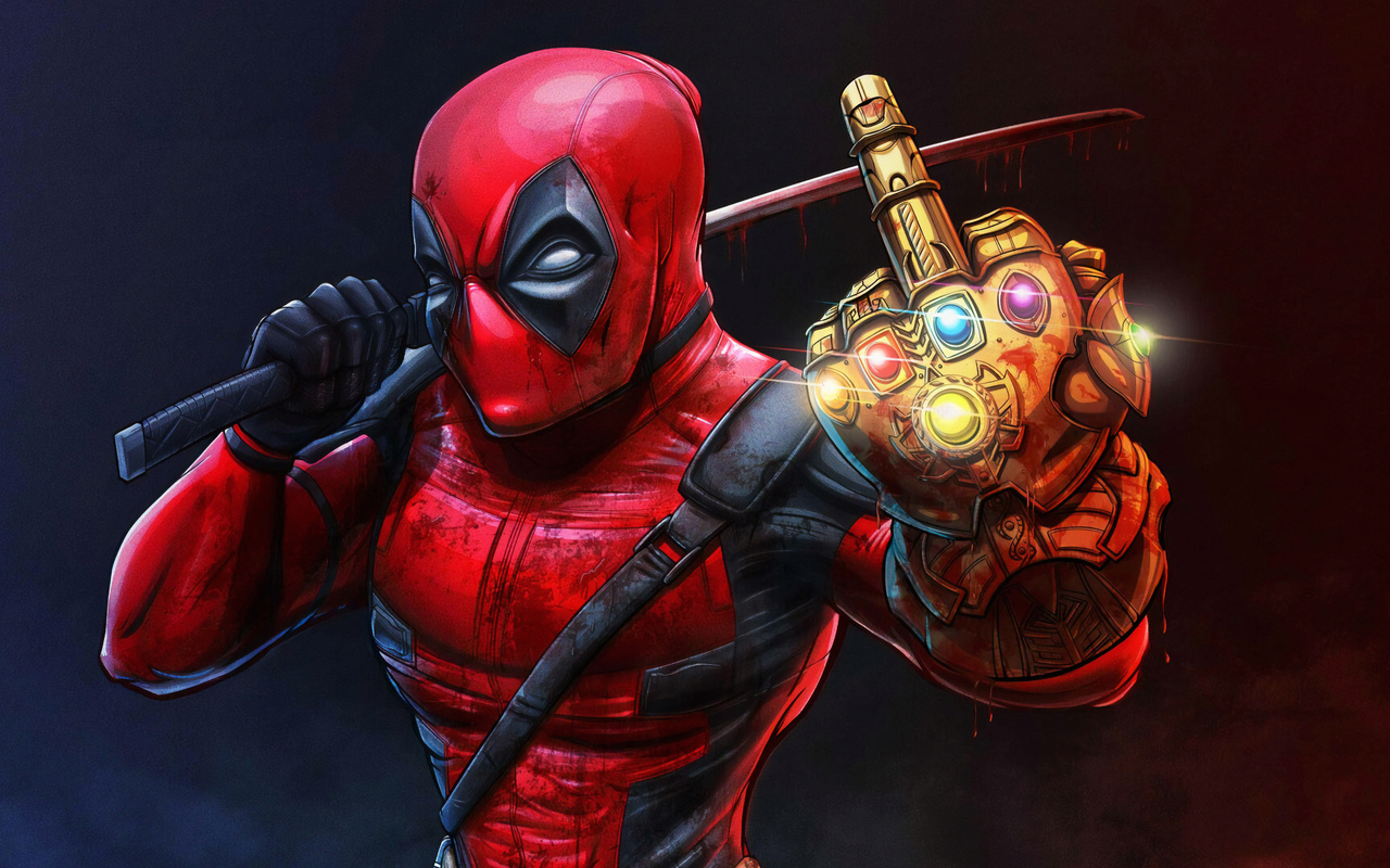 1280x800 Deadpool With Thanos Infinity Gauntlet 720P ,HD 4k Wallpapers ...