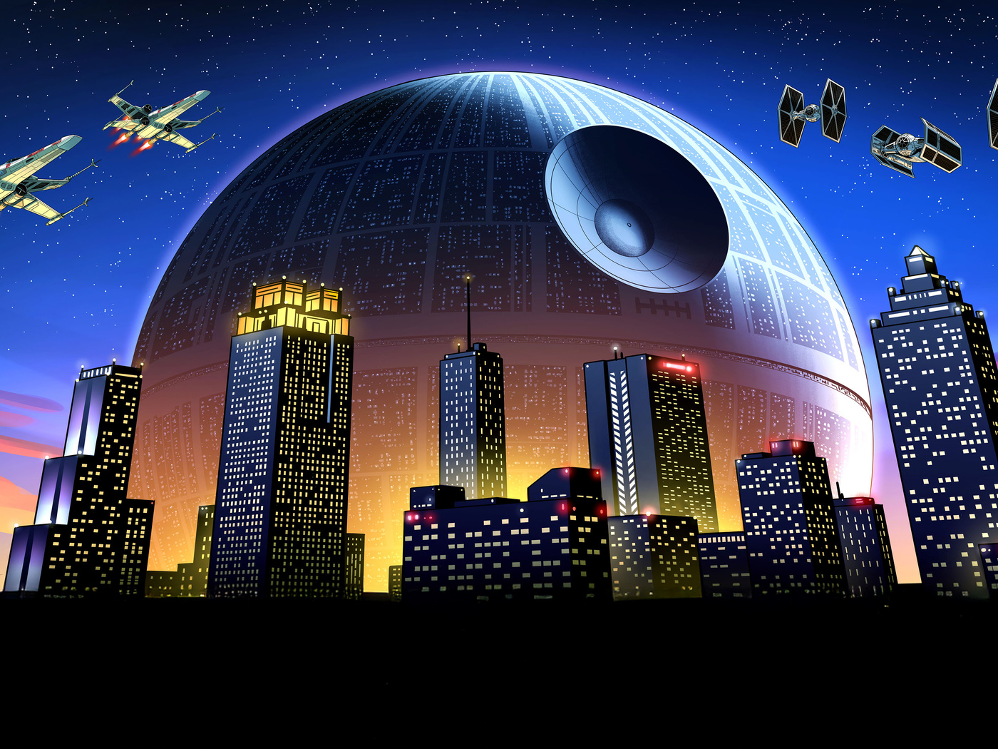 1400x1050 Death Star Rising Urban Eclipse Wallpaper,1400x1050 ...