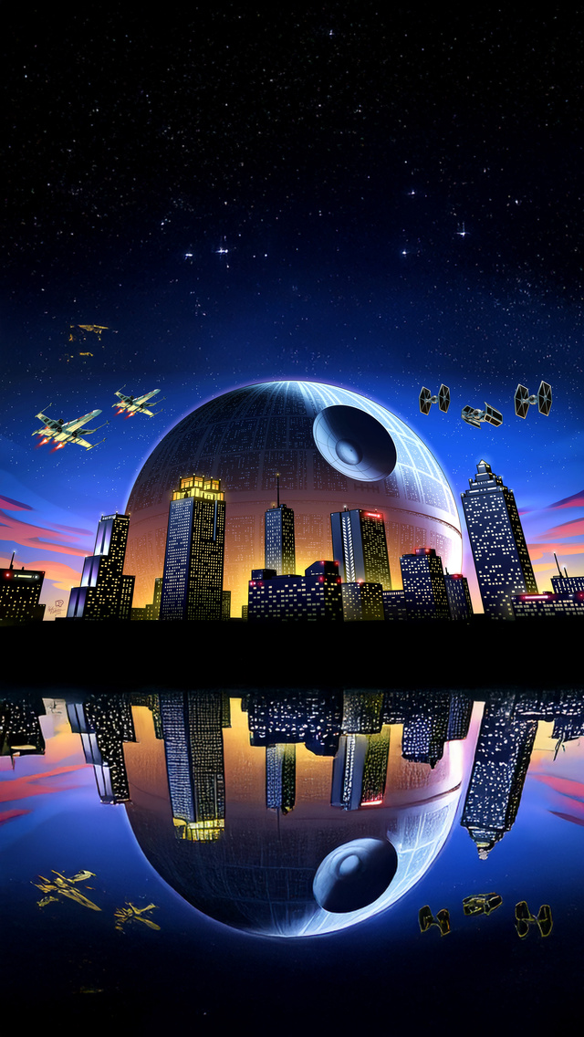 640x1136 Death Star Rising Urban Eclipse iPhone 5,5c,5S,SE ,Ipod Touch ...