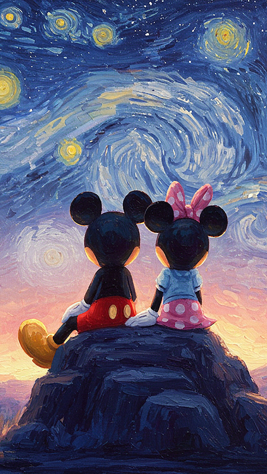 540x960 Disney Mickey And Minnie Starry Night Wallpaper,540x960 ...