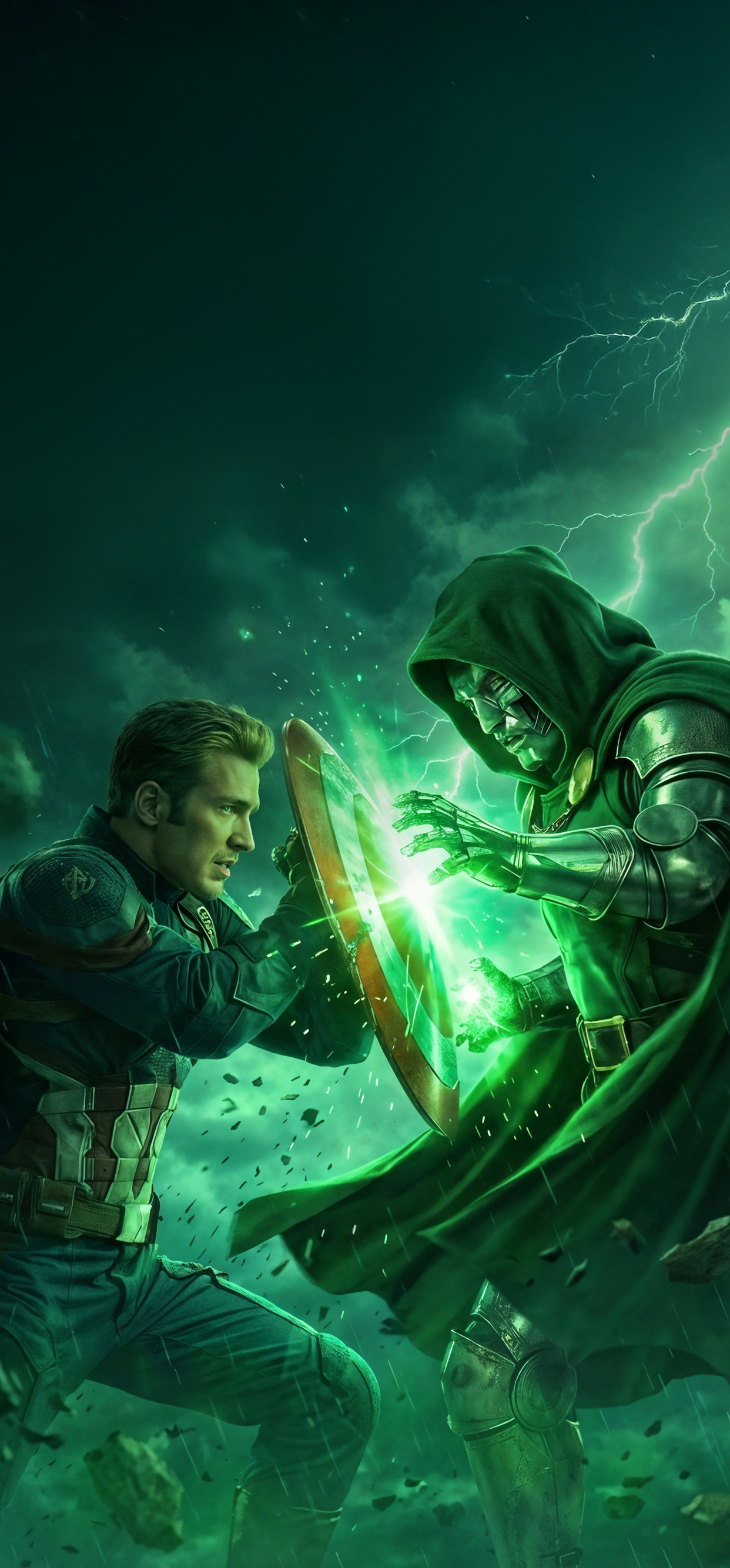 1242x2668 Doctor Doom Vs Captain America Avengers Doomsday 2026 Movie ...